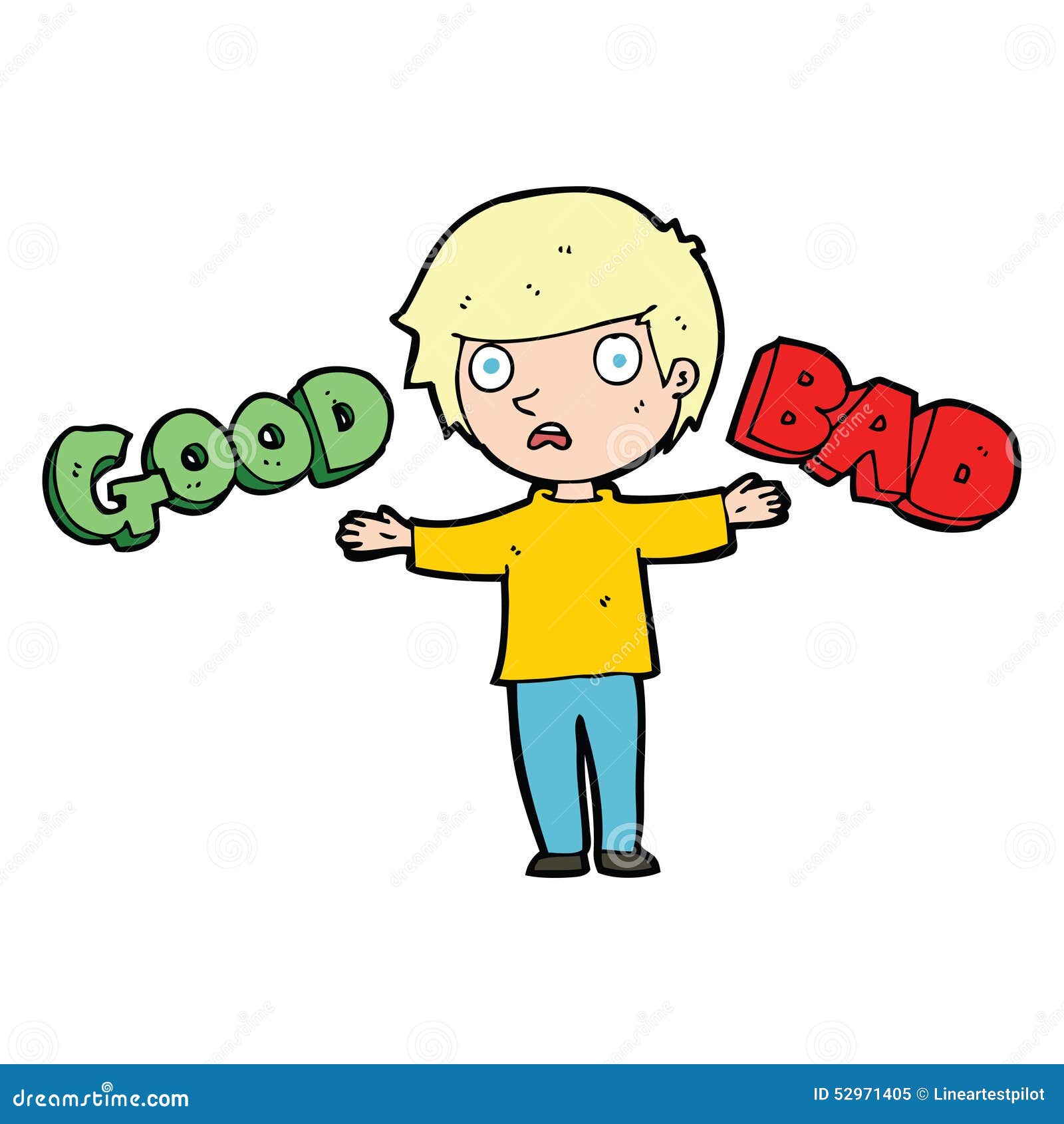 Cartoon Person Making a Choice Stock Illustration - Illustration of ...