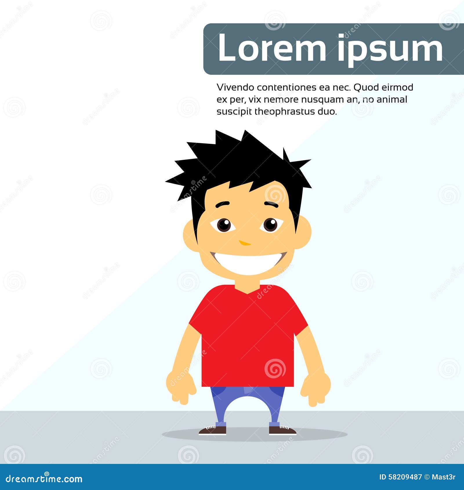 Cartoon Person Smile Character Man Standing Stock Vector - Illustration ...