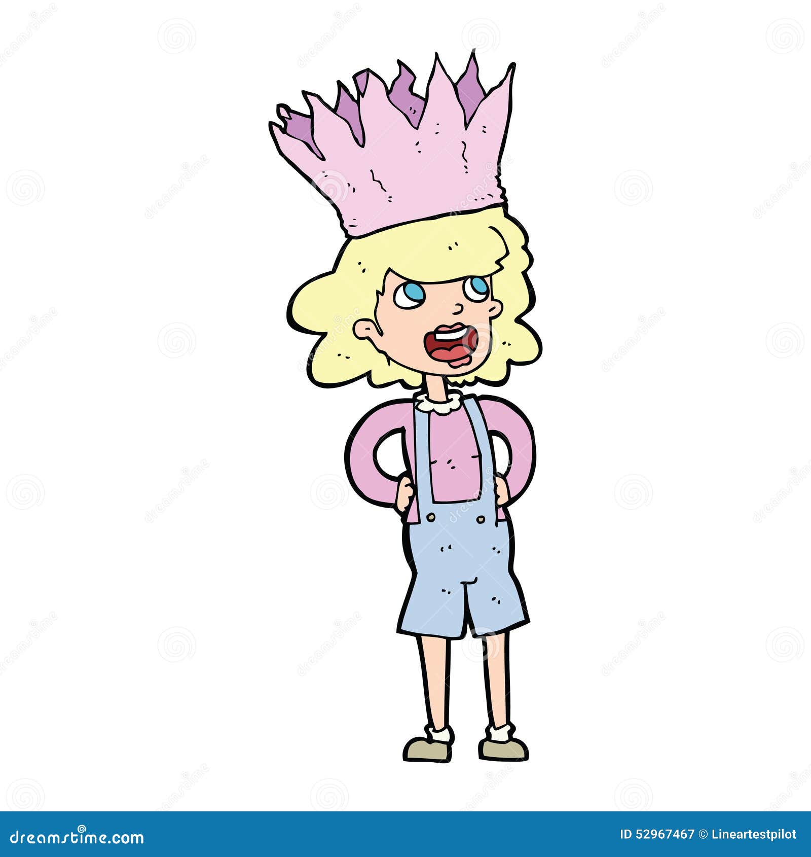 Cartoon Person Wearing Crown Stock Illustration - Illustration of ...