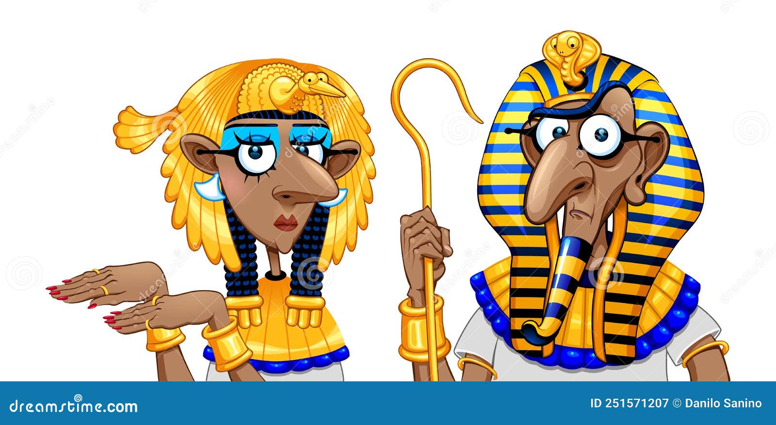 Cartoon Pharaoh Thinking About War Strategy | CartoonDealer.com #135300215