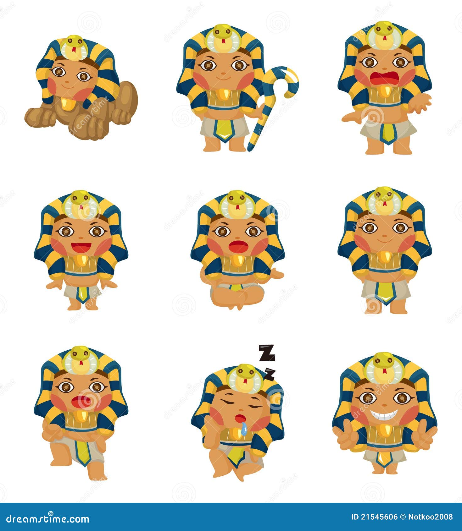 Cartoon Pharaoh Thinking About War Strategy | CartoonDealer.com #135300215