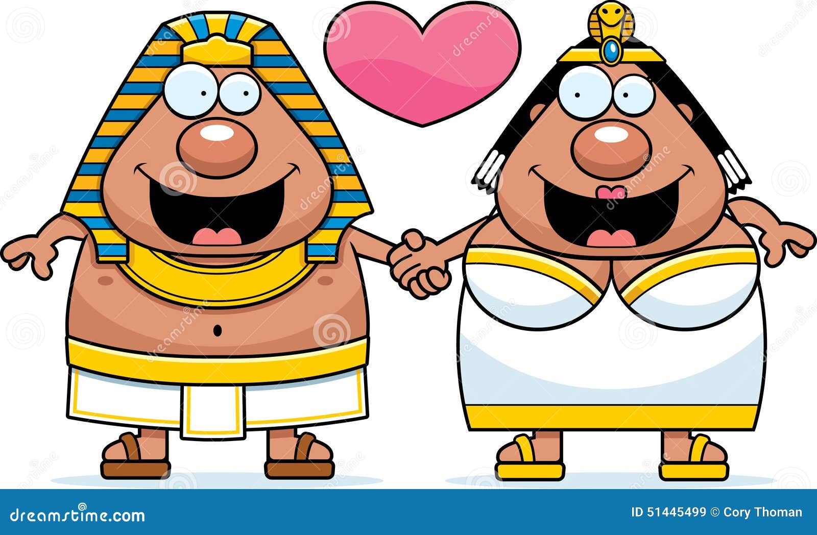 Cartoon Pharaoh and Queen Love Stock Vector - Illustration of clip ...