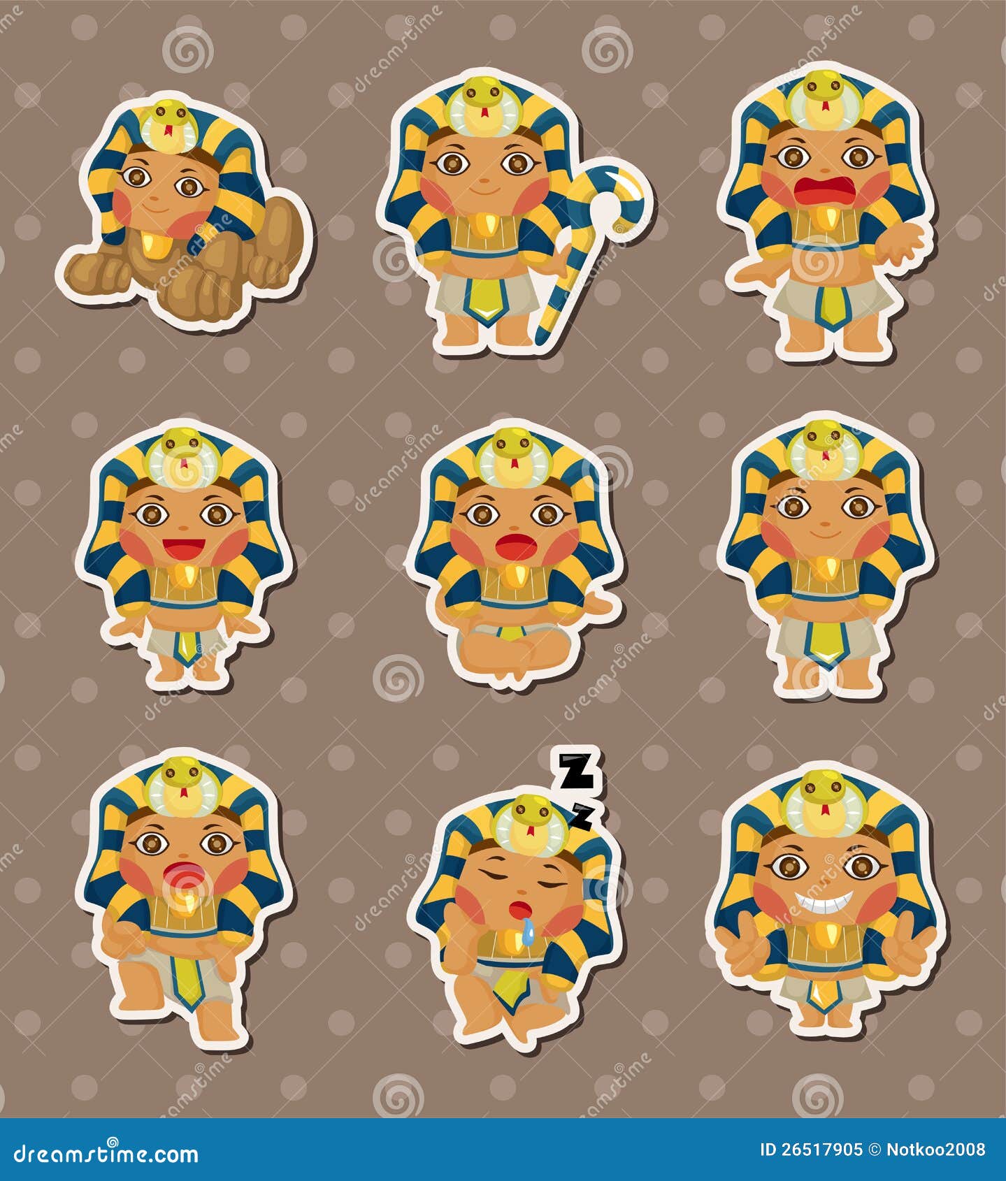 Cartoon Pharaoh Thinking About War Strategy | CartoonDealer.com #135300215