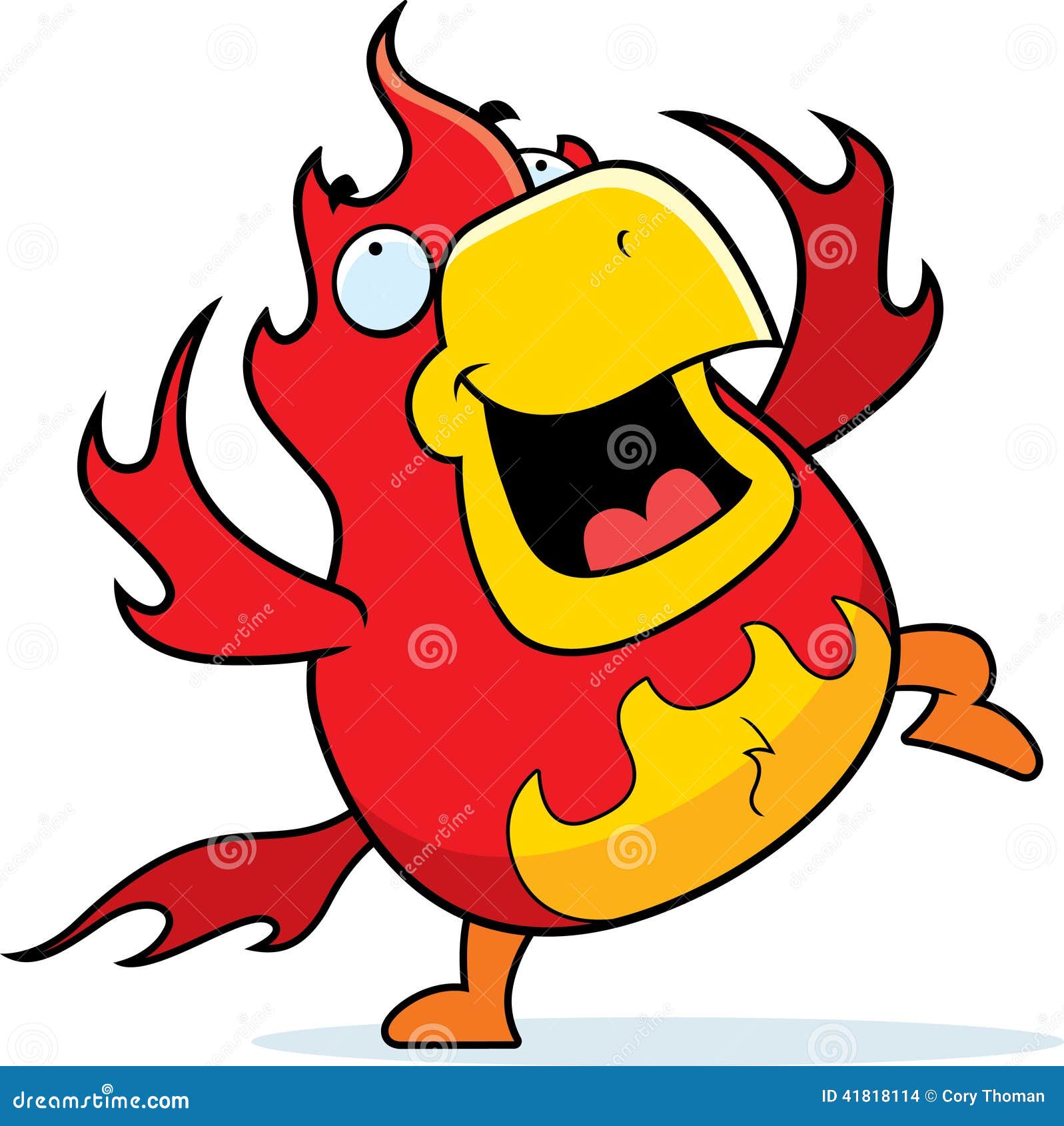 Cartoon Phoenix Dancing stock vector. Illustration of happy - 41818114