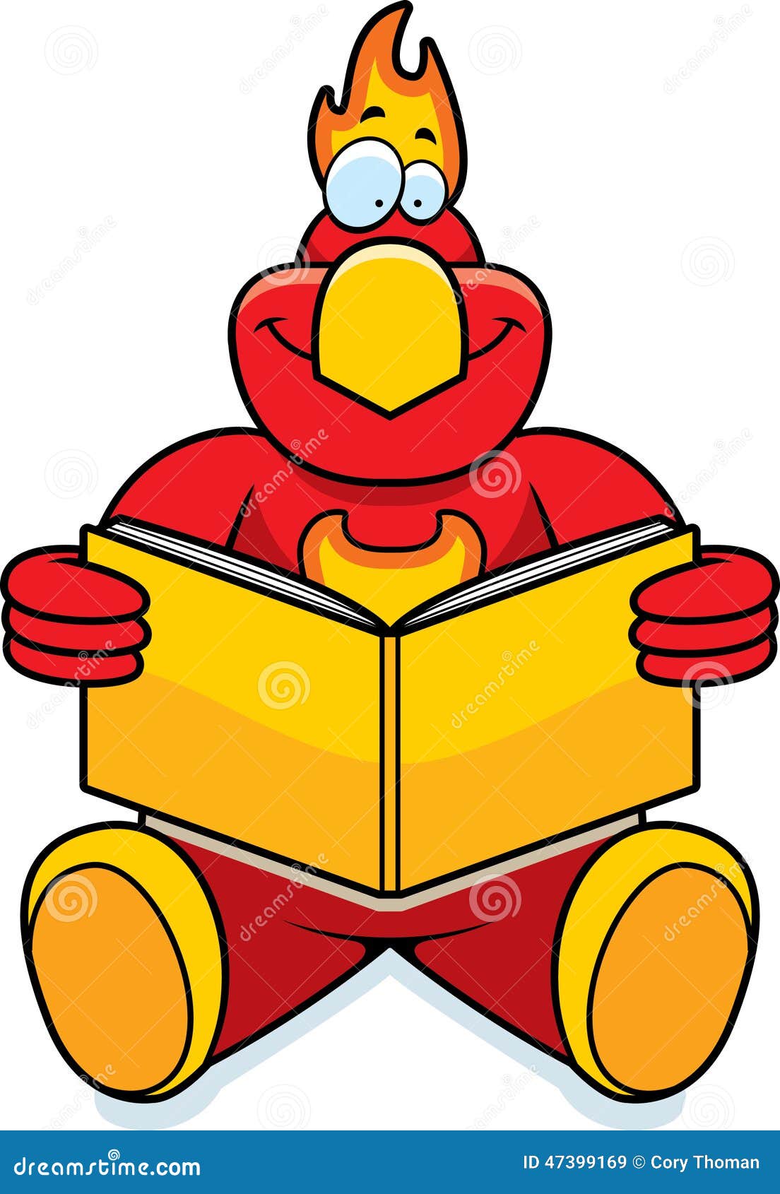 Cartoon Phoenix Reading stock vector. Illustration of clipart - 47399169