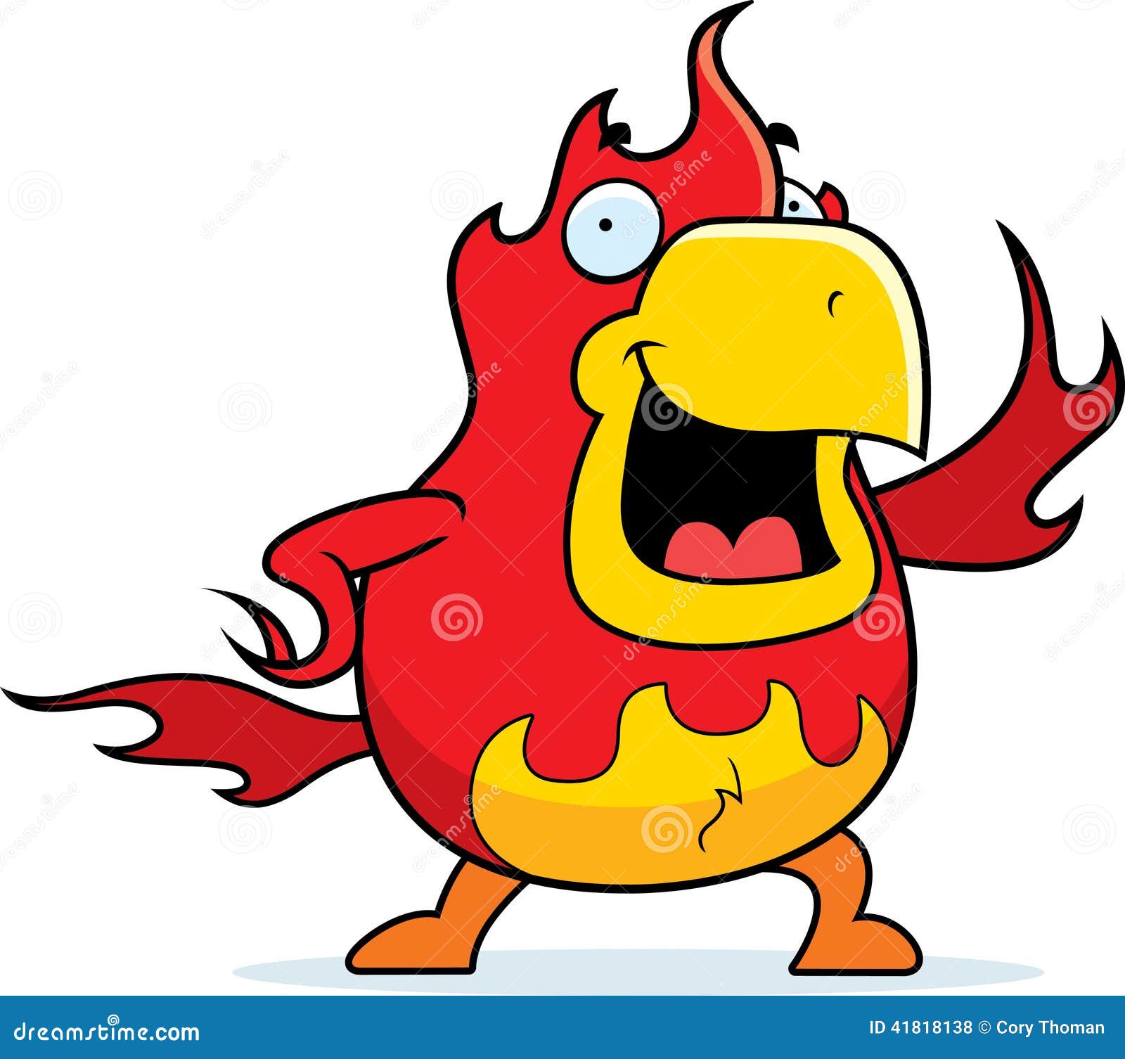Cartoon Phoenix Waving stock vector. Illustration of happy - 41818138