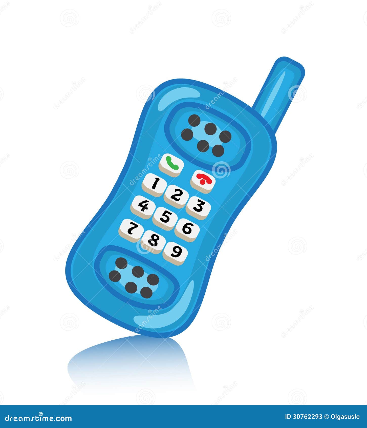 Cartoon phone with buttons stock illustration. Illustration of computer ...