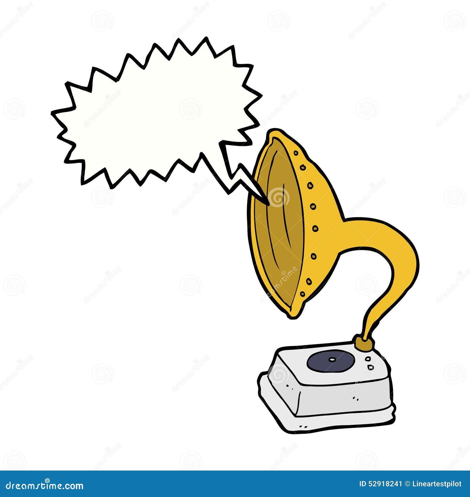 Cartoon Phonograph with Speech Bubble Stock Illustration - Illustration ...