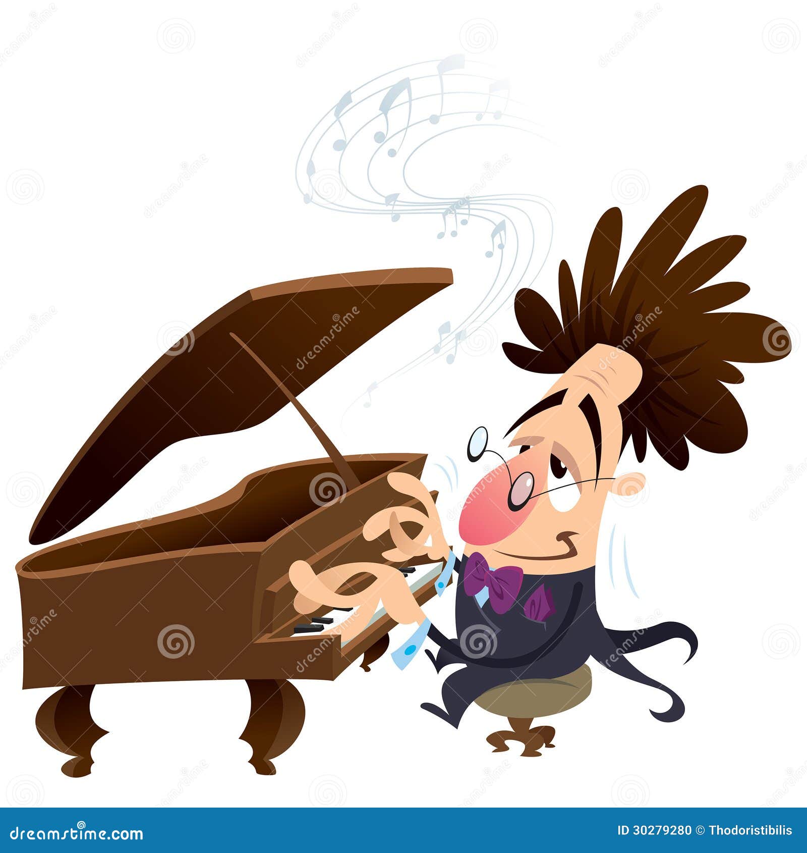 The Virtuoso Pianist Vector Illustration | CartoonDealer.com #138208020