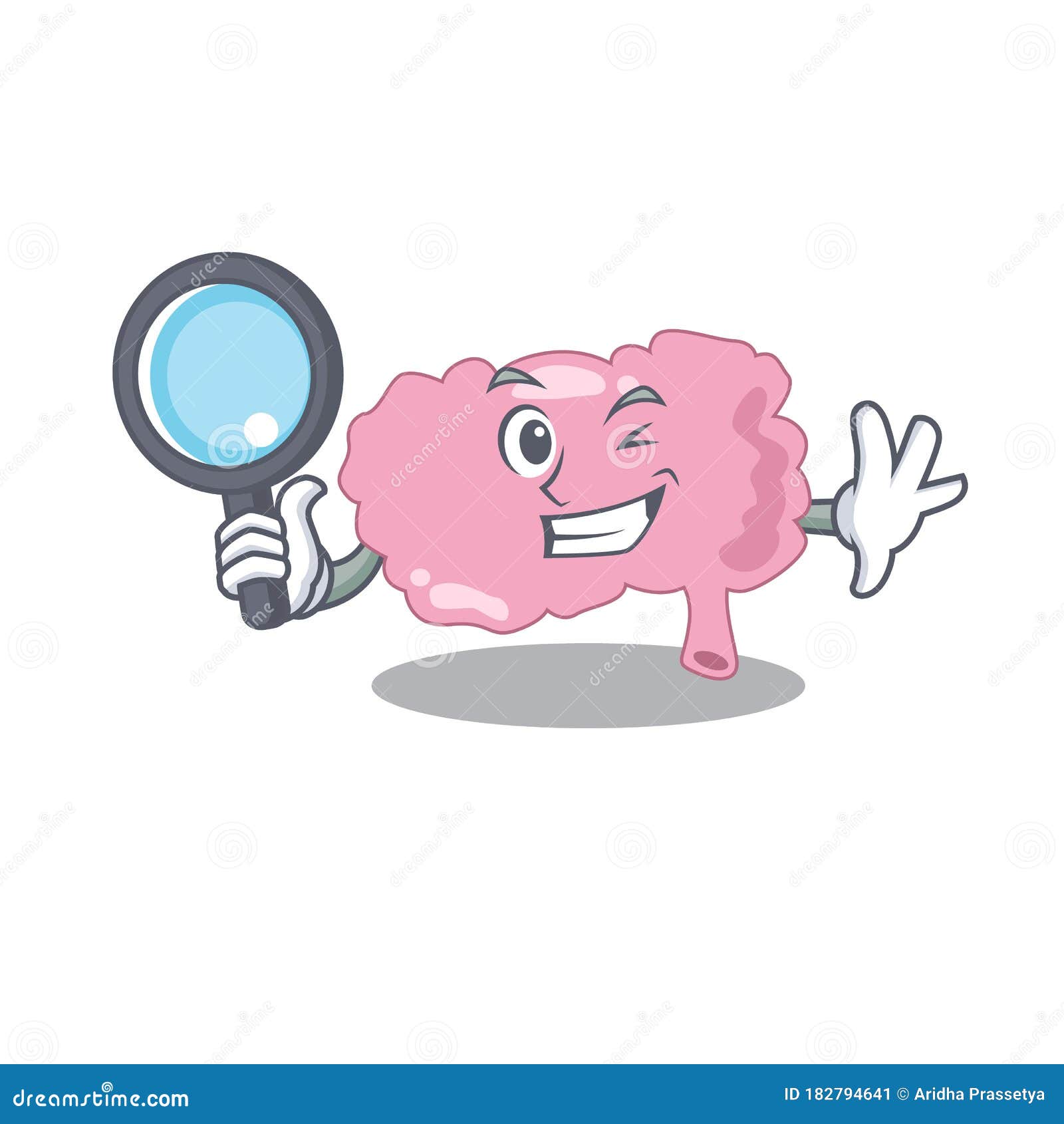 Cartoon Picture of Brain Detective Using Tools Stock Vector ...