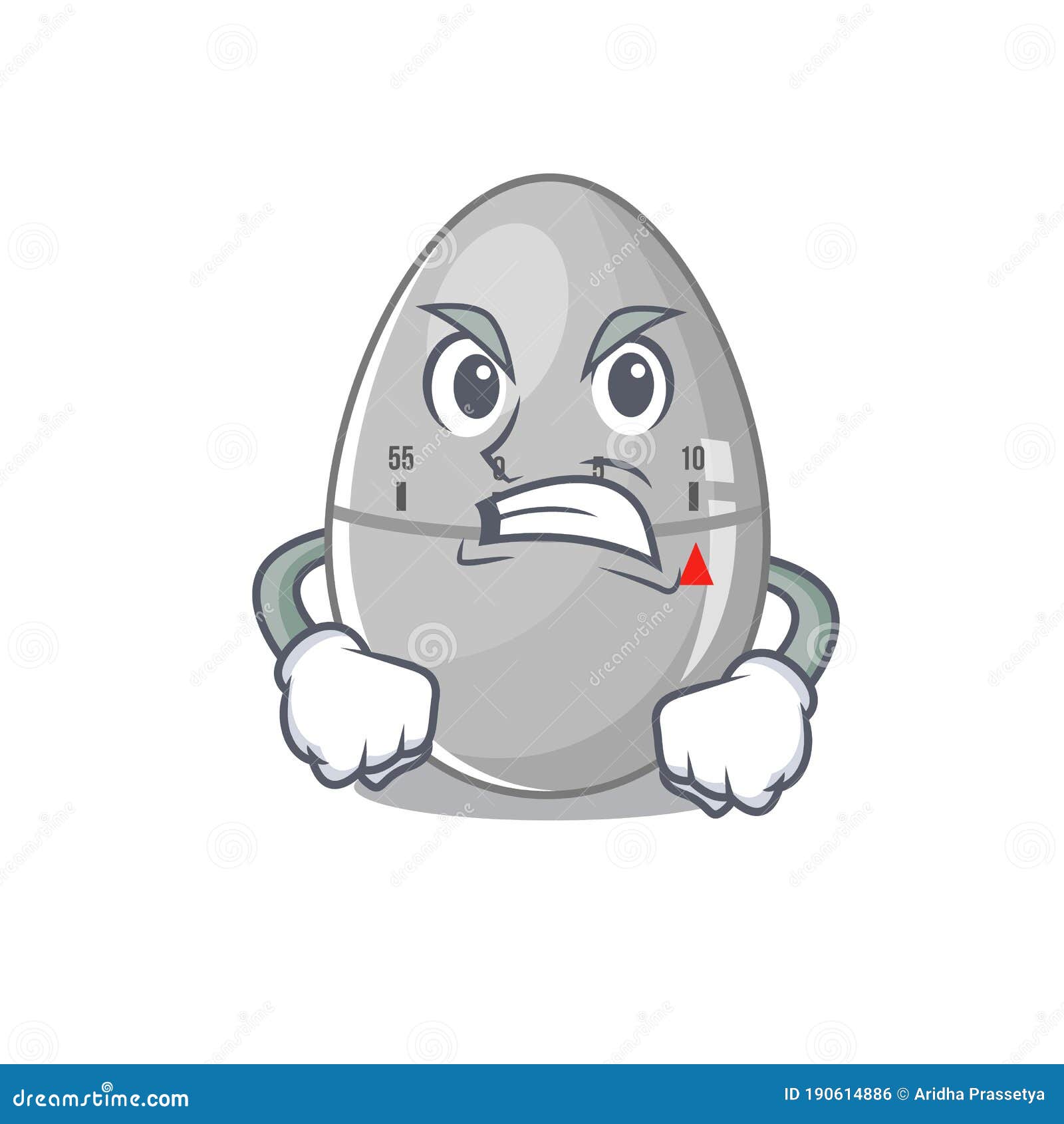 A Cartoon Picture of Egg Kitchen Timer Showing an Angry Face Stock ...