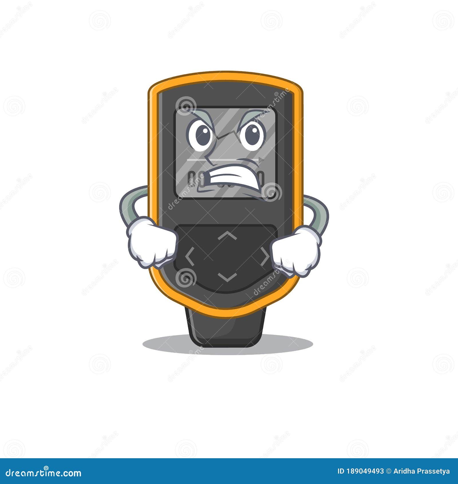 A Cartoon Picture Style of Dive Computer Having a Mad Face Stock Vector ...