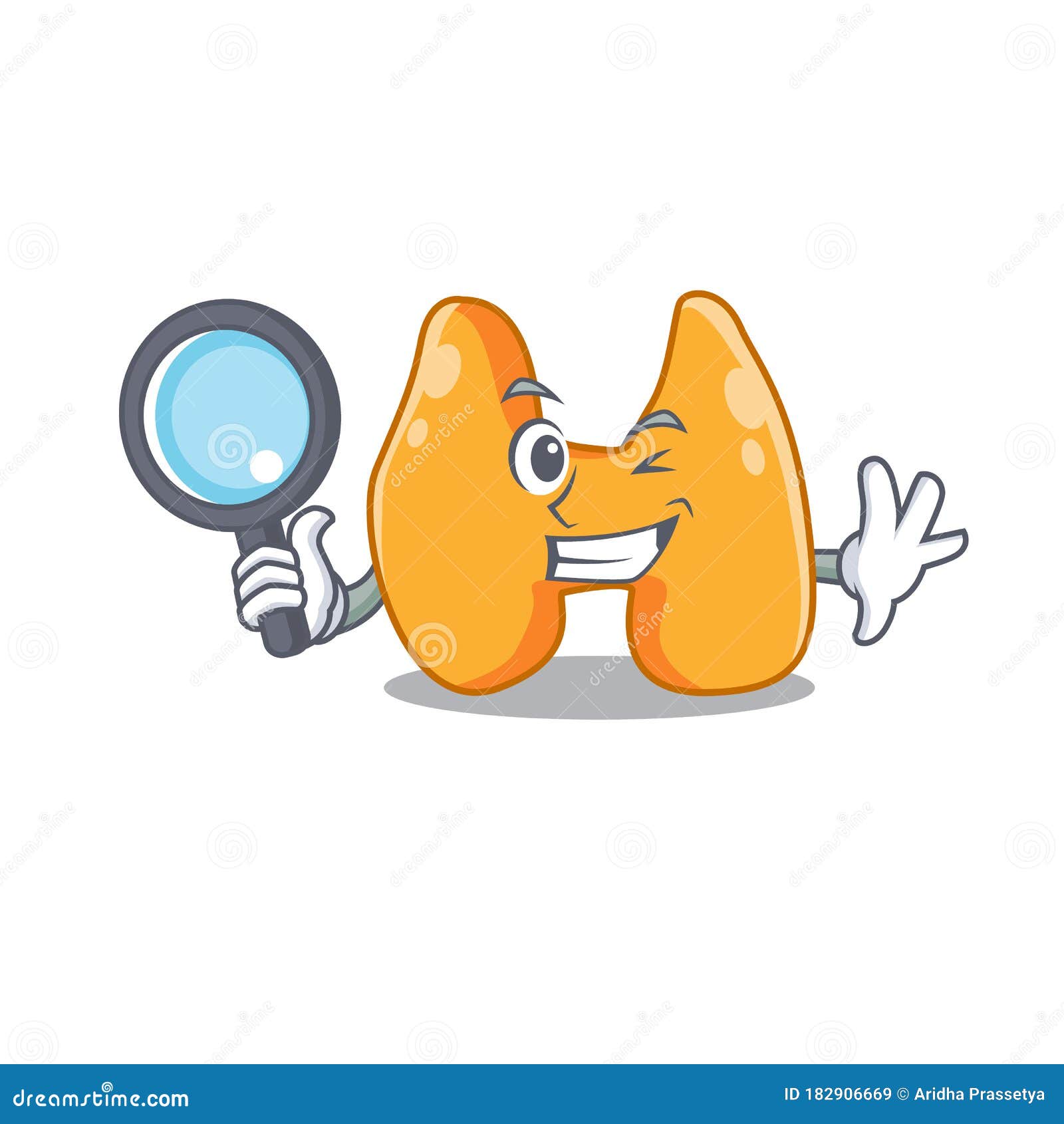 Cartoon Picture of Thyroid Detective Using Tools Stock Vector ...