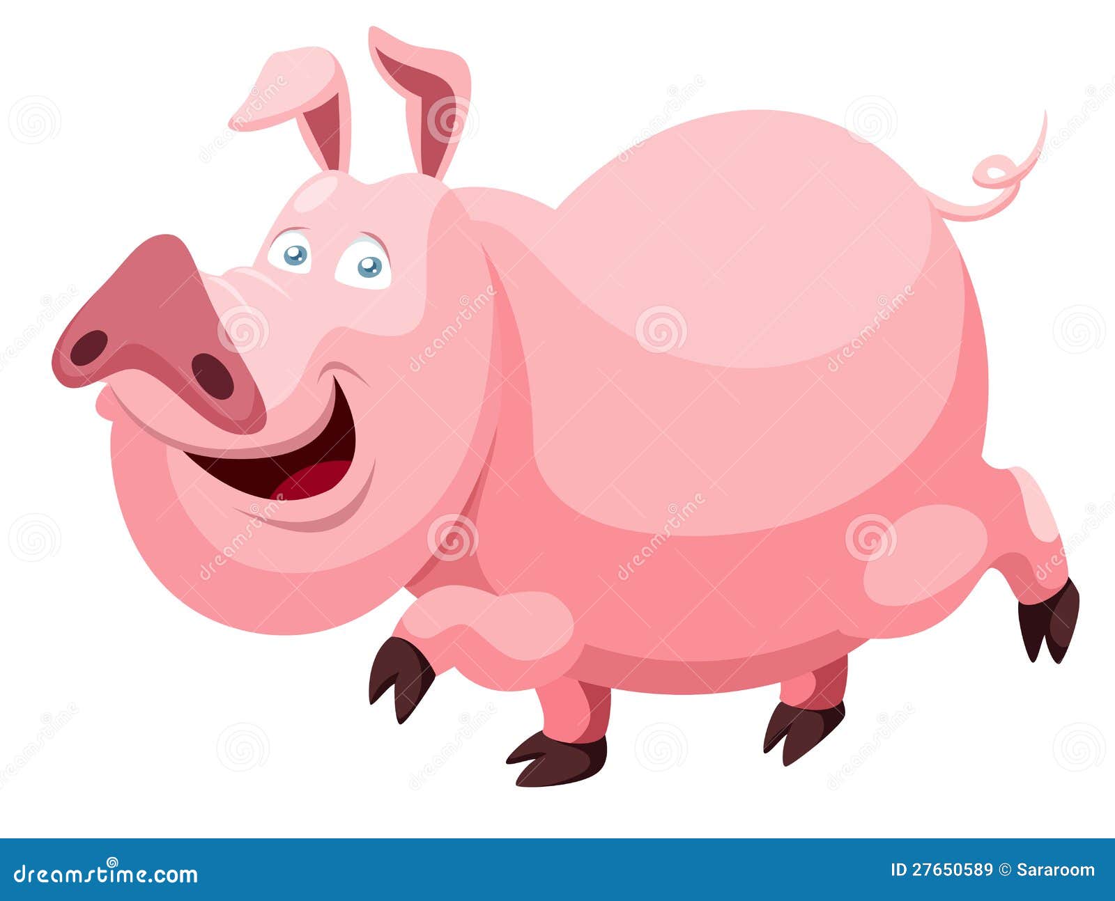 Cartoon pig stock vector. Illustration of isolated, happy - 27650589