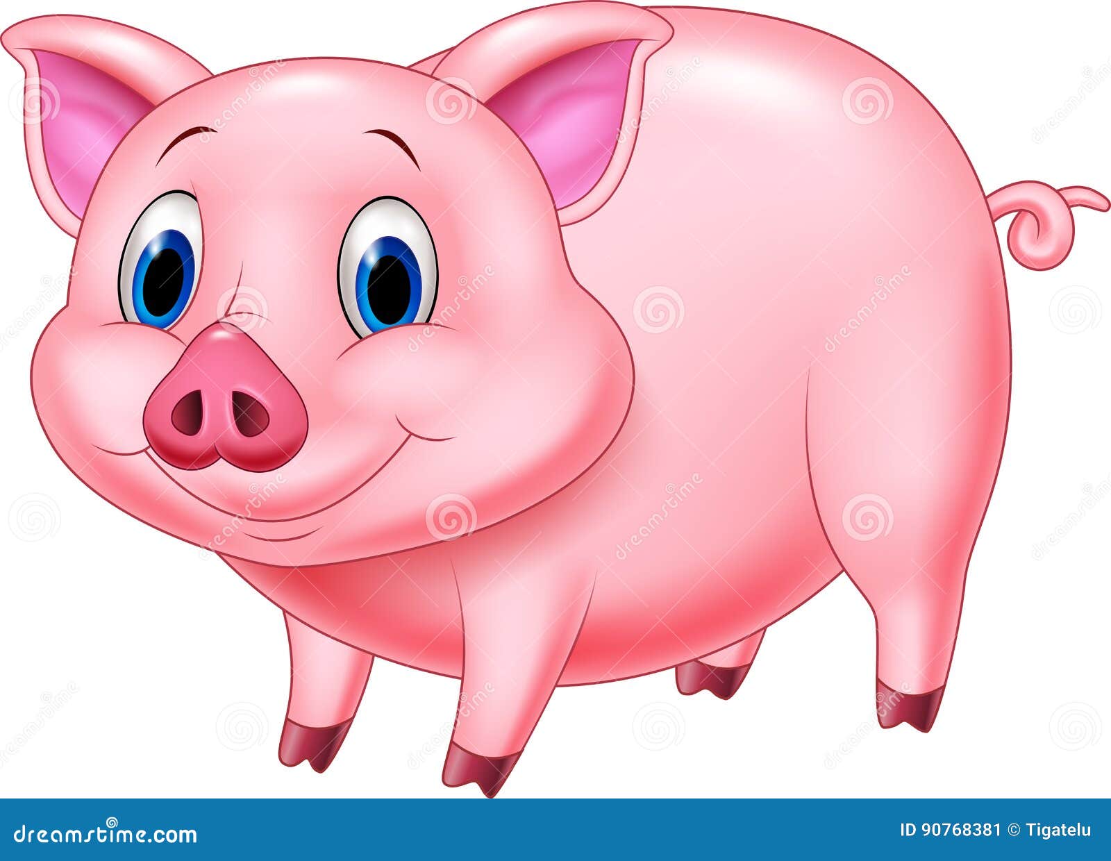 Cartoon pig character stock vector. Illustration of agriculture - 90768381