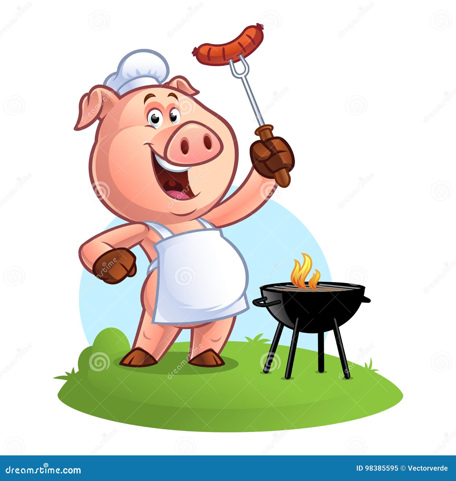 Cartoon pig chef stock vector. Illustration of drawing - 98385595