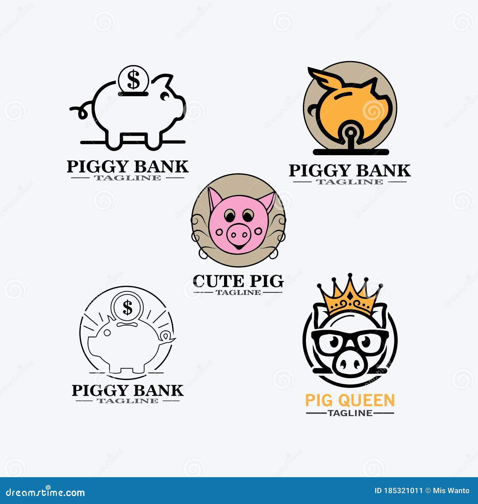 Cartoon Pig Design Illustration Stock Vector - Illustration of company ...