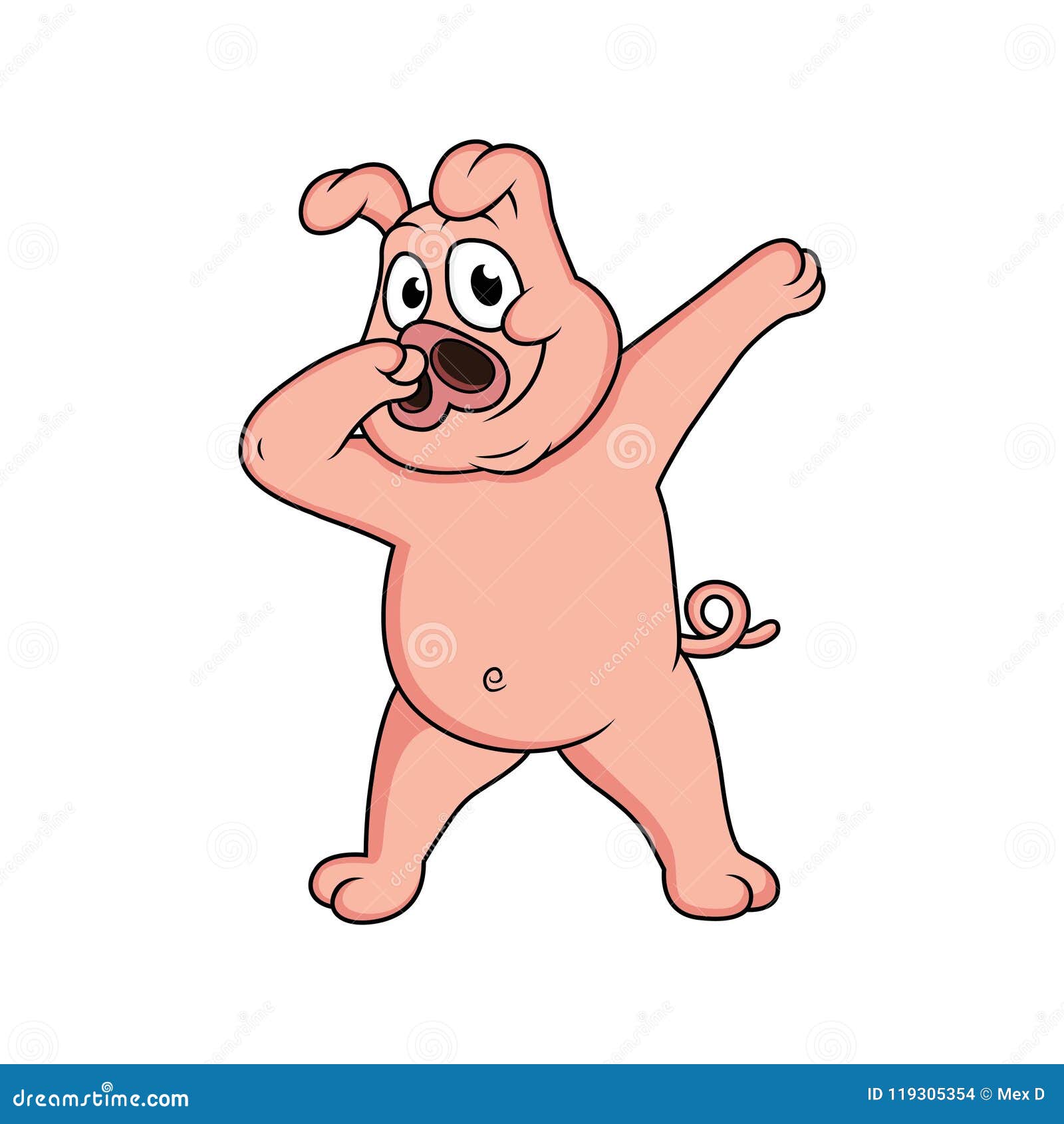 Cartoon Pig is Doing Dubbing Stock Illustration - Illustration of ...