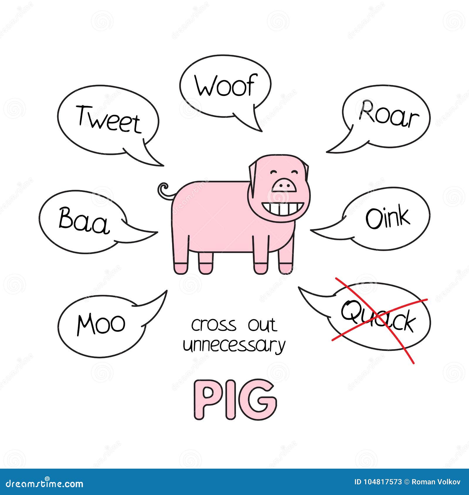 Cartoon Pig Kids Learning Game Stock Vector - Illustration of book ...