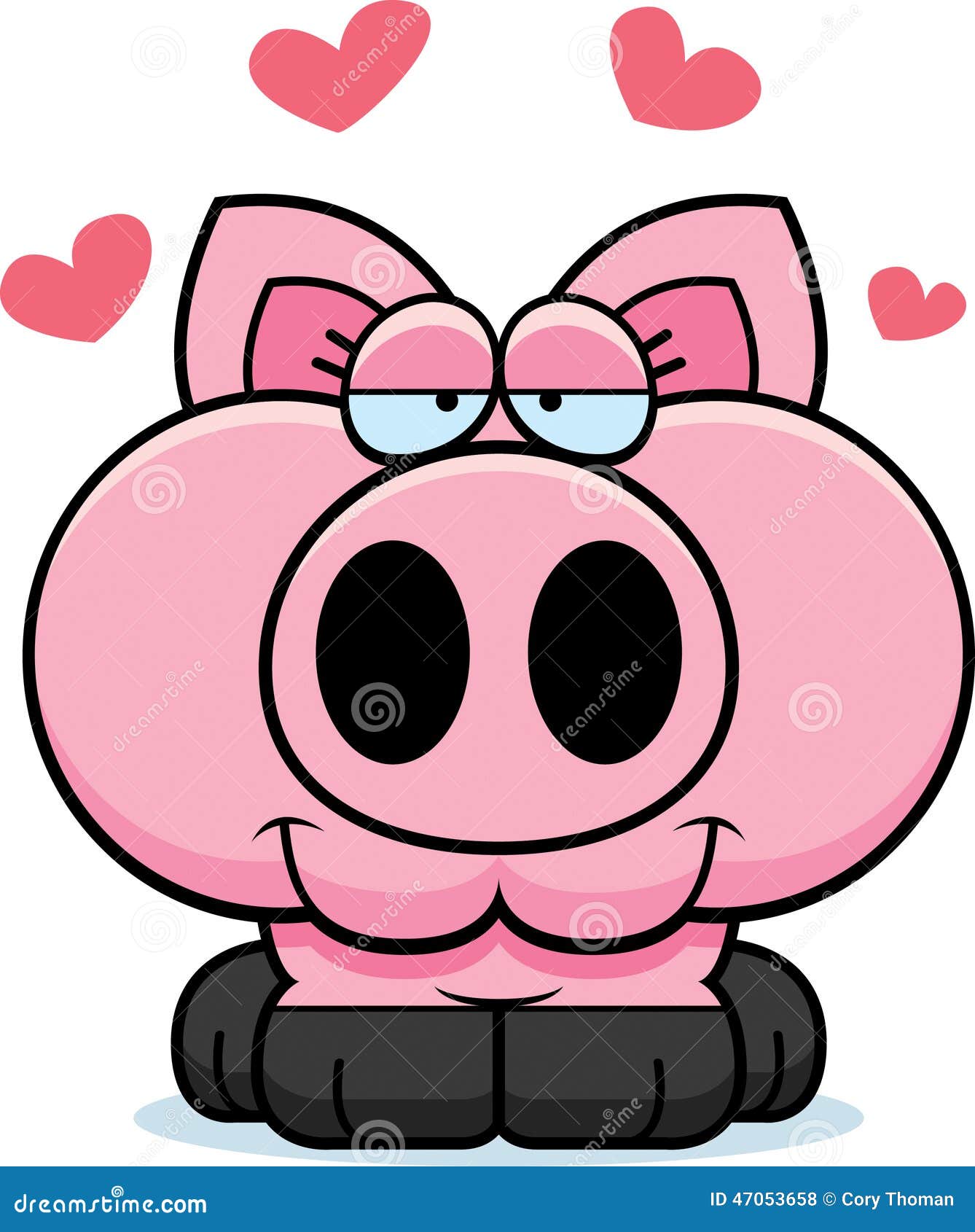 Cartoon Pig Love stock vector. Illustration of smiling - 47053658