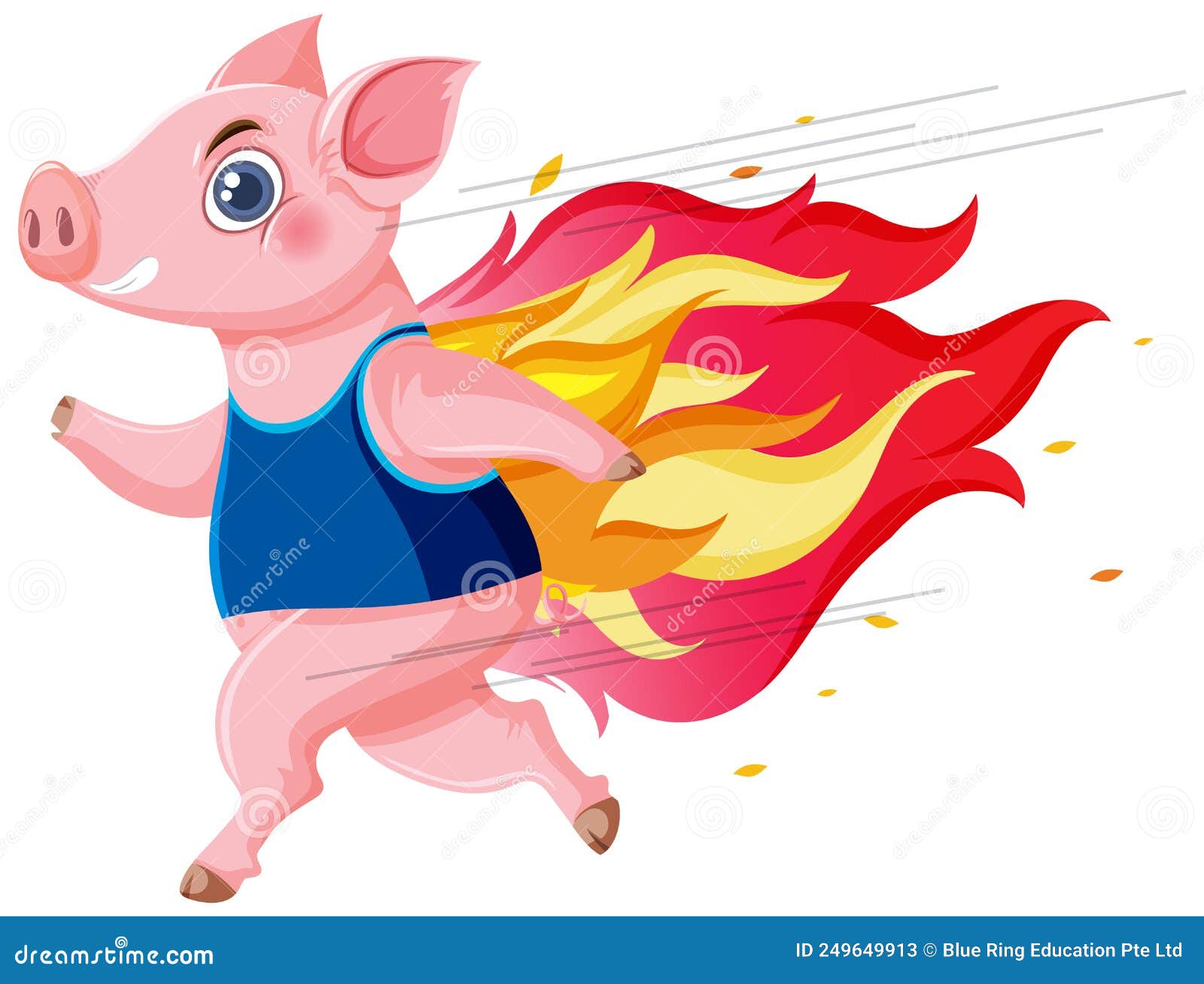 Cartoon Pig Running with Fire Stock Vector - Illustration of outdoors ...