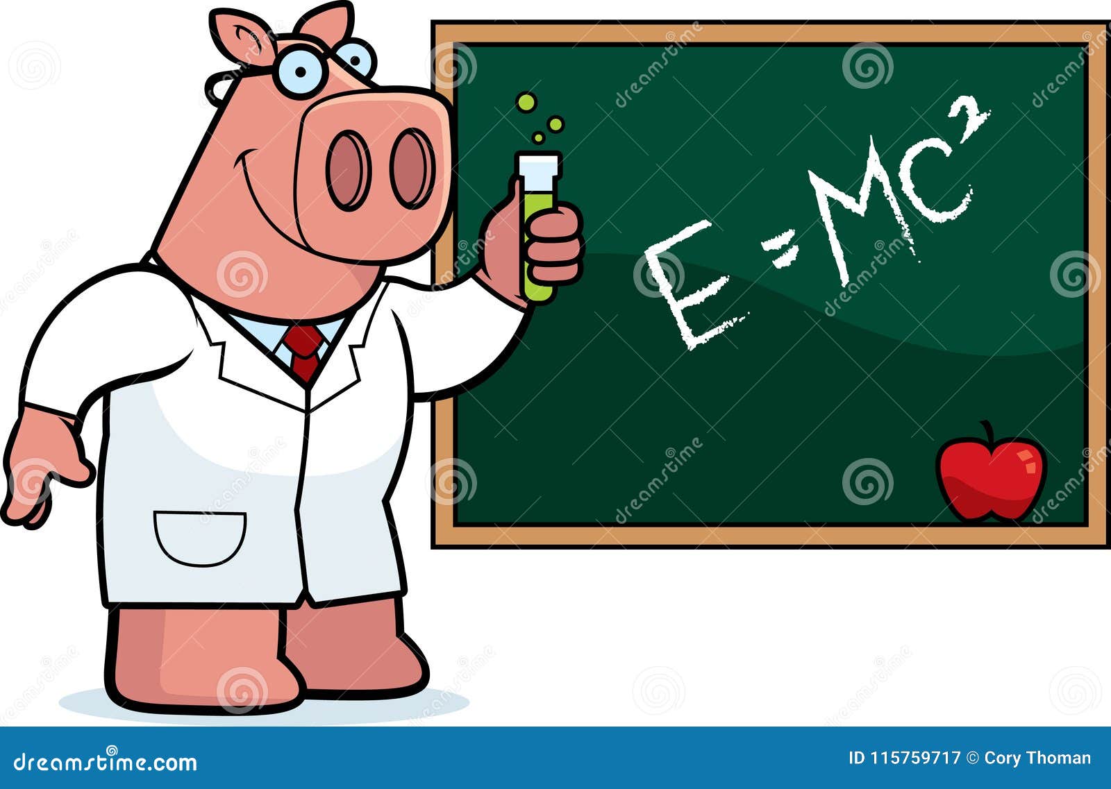 Cartoon Pig Scientist stock vector. Illustration of test - 115759717