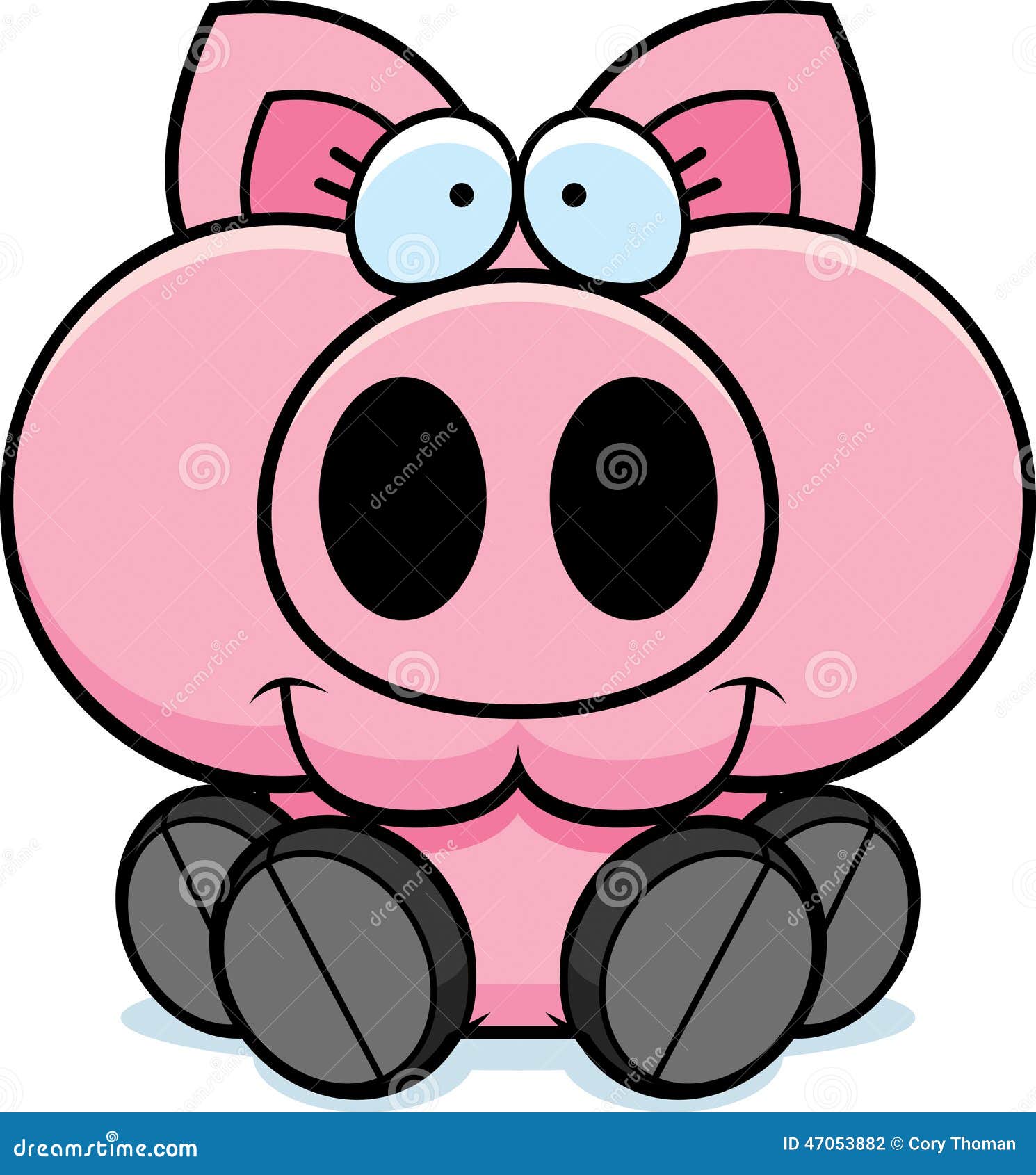 Cartoon Pig Sitting stock vector. Illustration of sitting - 47053882