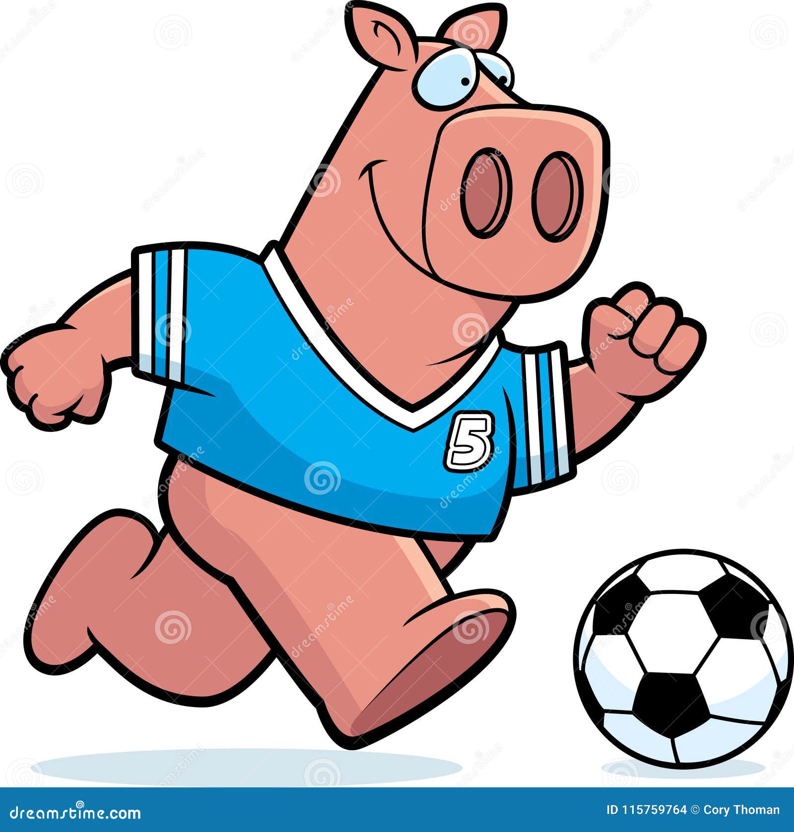 Cartoon Pig Soccer stock vector. Illustration of jersey - 115759764