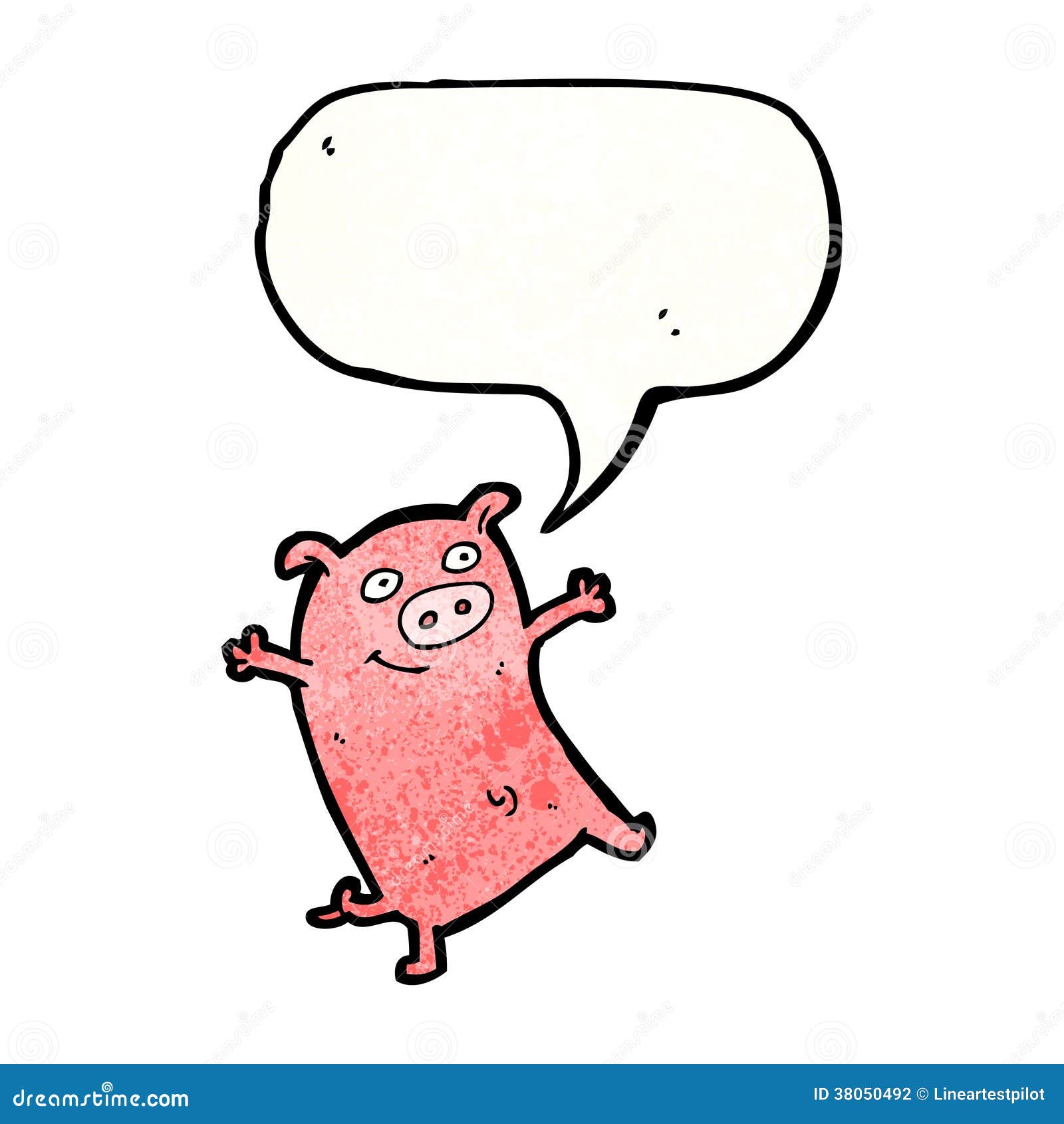 Cartoon Pig with Speech Bubble Stock Vector - Illustration of speech ...