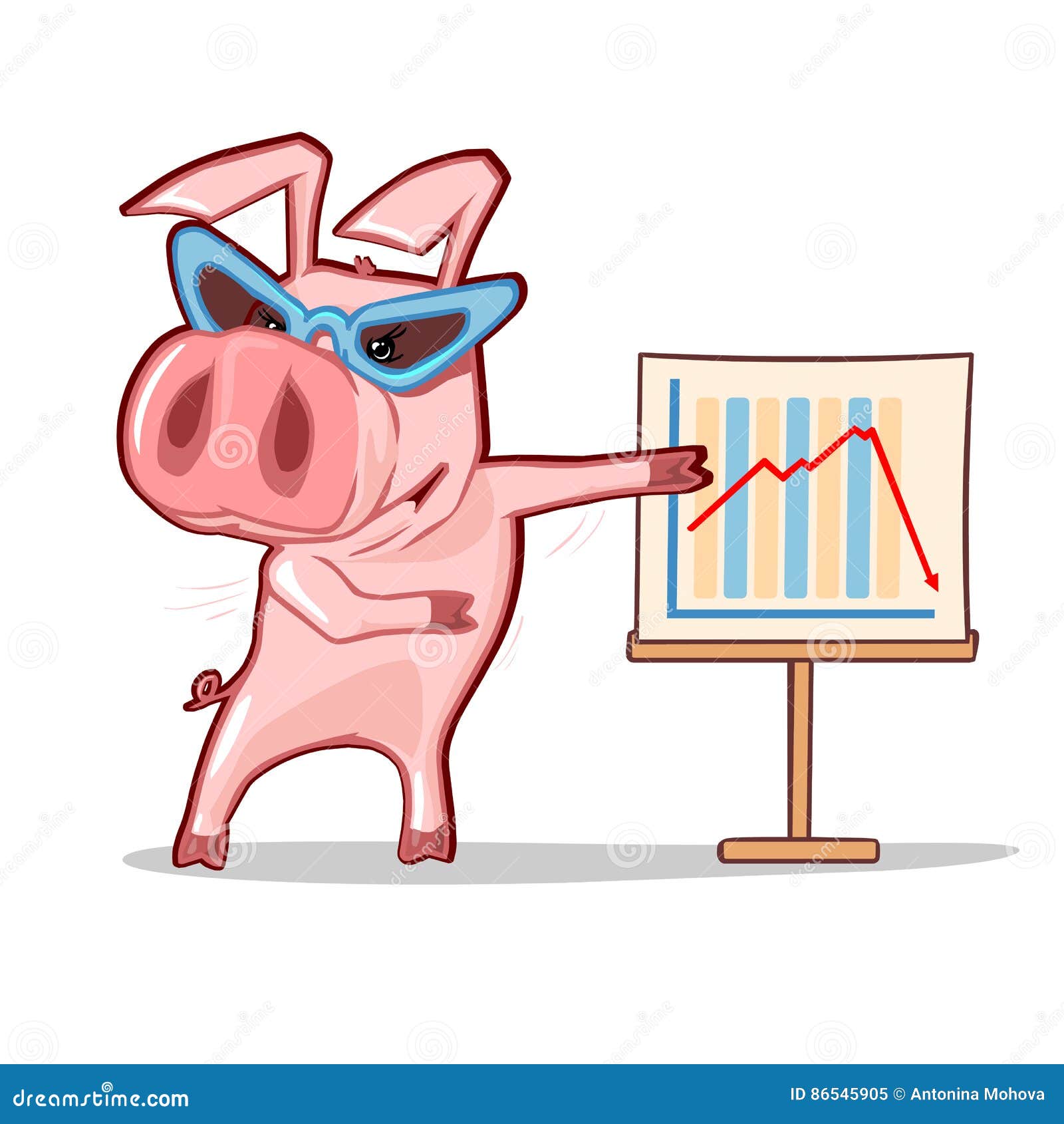 Cartoon Pig Wearing Glasses Stock Vector - Illustration of corporate ...
