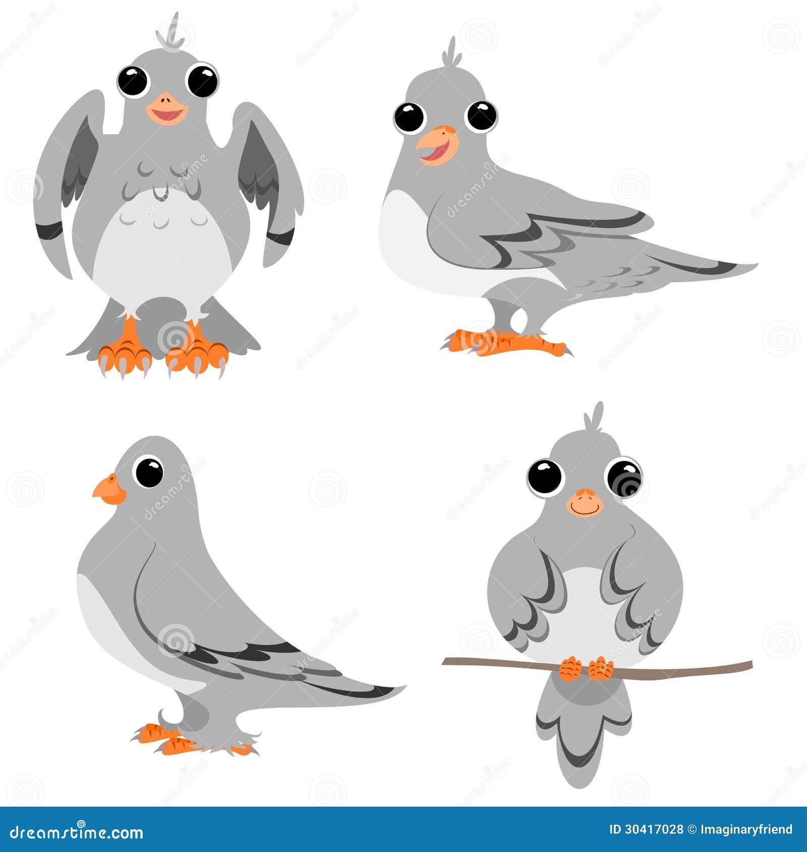 Cartoon pigeons stock vector. Illustration of wild, color - 30417028