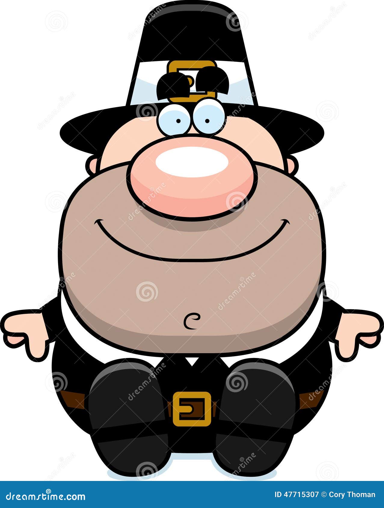 Cartoon Pilgrim Sitting stock vector. Illustration of graphic - 47715307