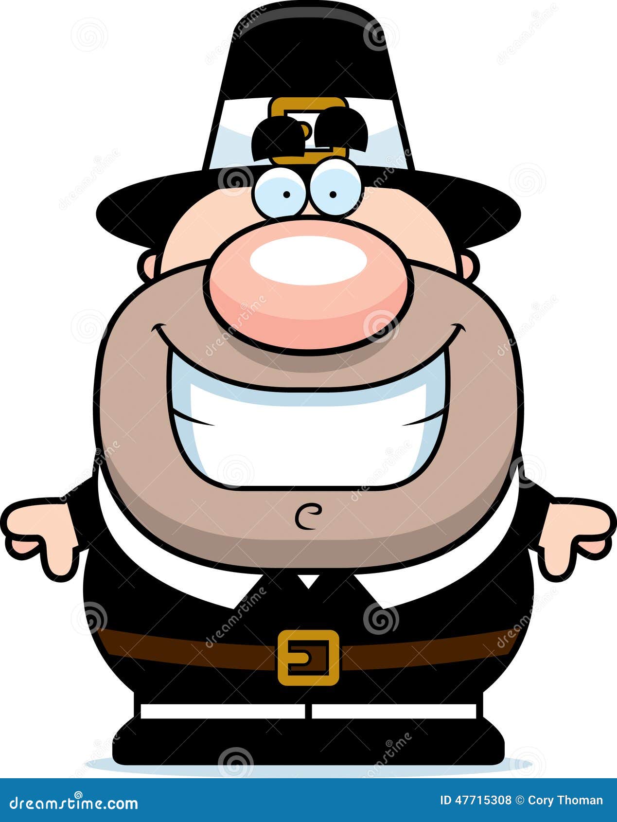 Cartoon Pilgrim Smiling stock vector. Illustration of thanksgiving ...