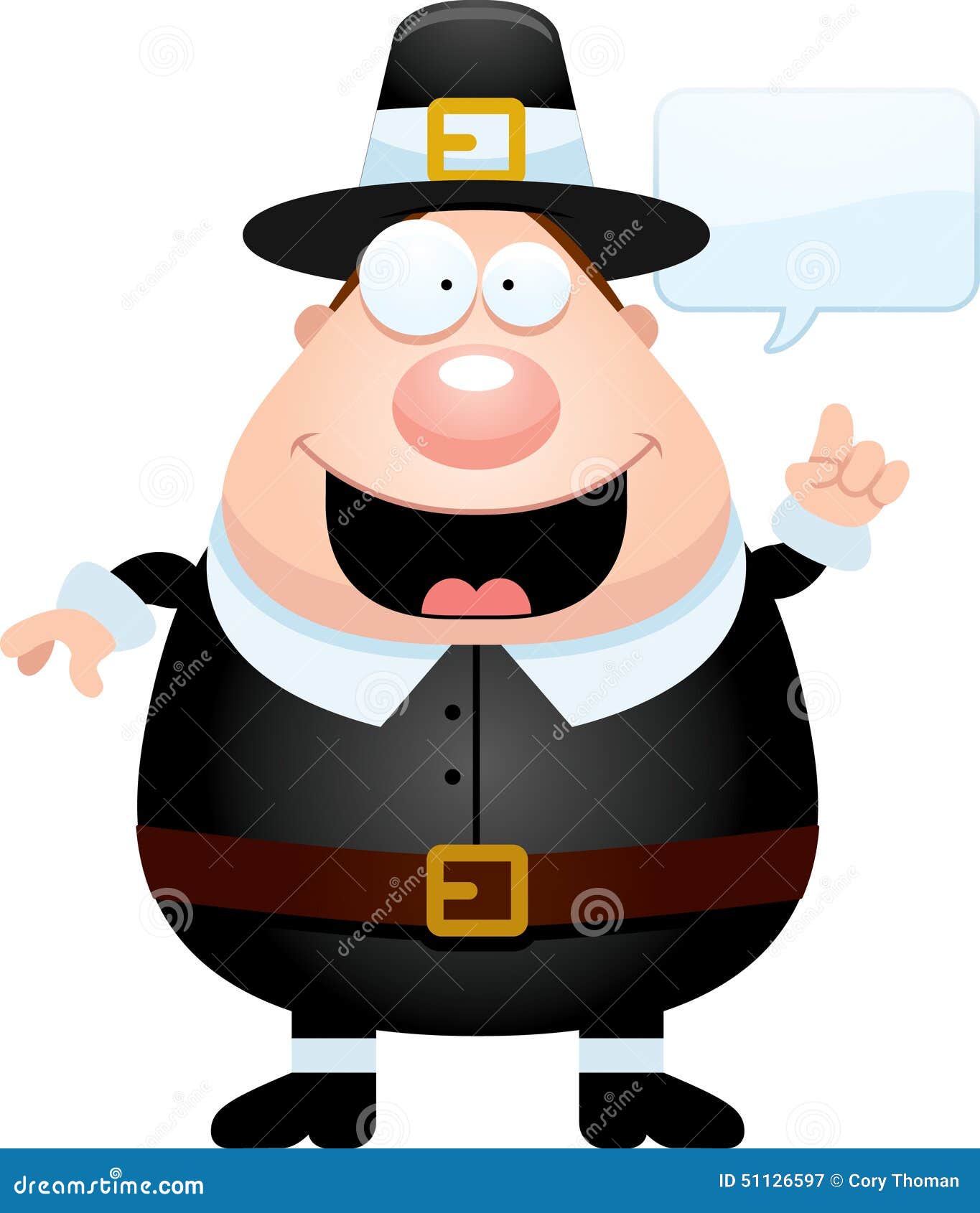 Cartoon Pilgrim Talking stock vector. Illustration of bubble - 51126597