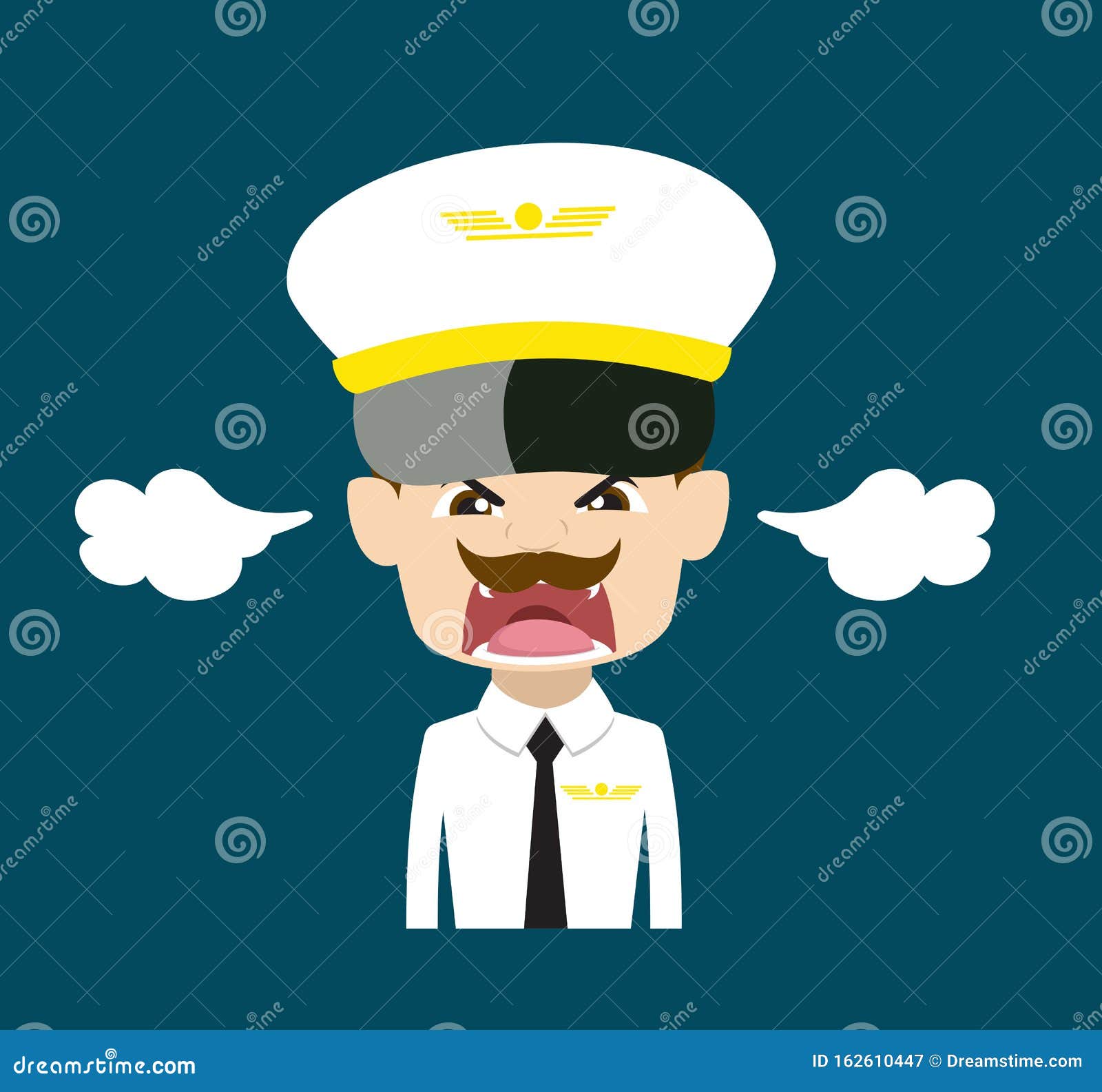 Cartoon Pilot Flight Attendant - Screaming in Aggression Vektor ...