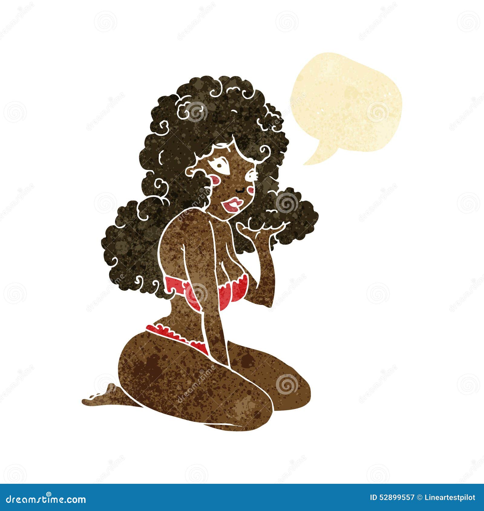 Cartoon Pin Up Girl With Speech Bubble Stock Illustration