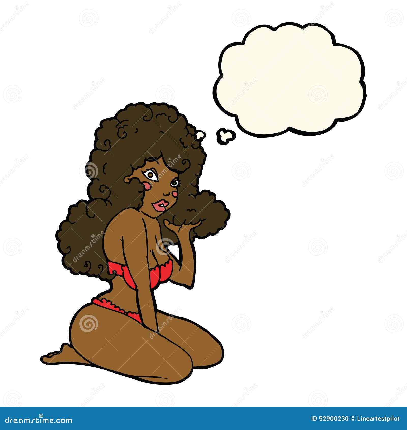 Cartoon Pin Up Girl With Thought Bubble Stock Illustration