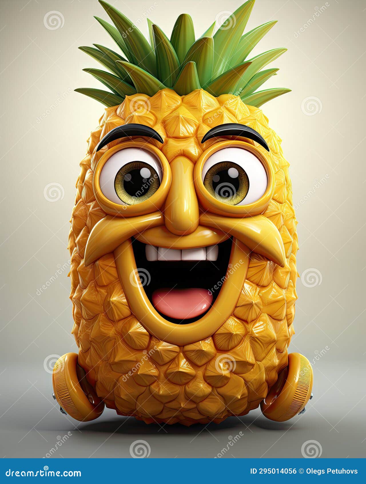 A Cartoon Pineapple with Eyes and a Smile on it S Face. Generative Ai ...