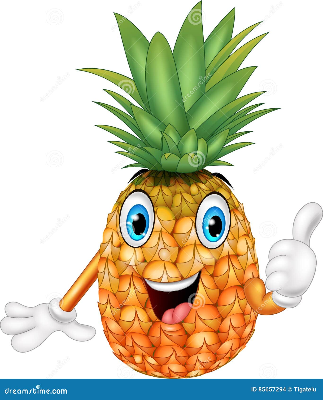 Cartoon Pineapple Coloring Book Vector Illustration Sketch ...