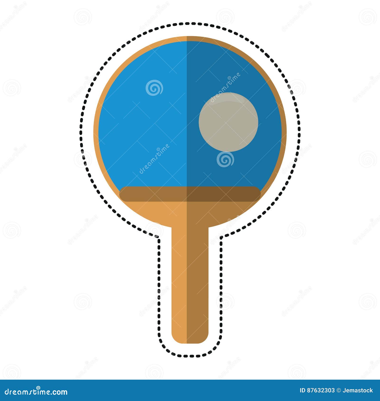 Cartoon Ping Pong Paddle Ball Stock Illustration - Illustration of ball ...