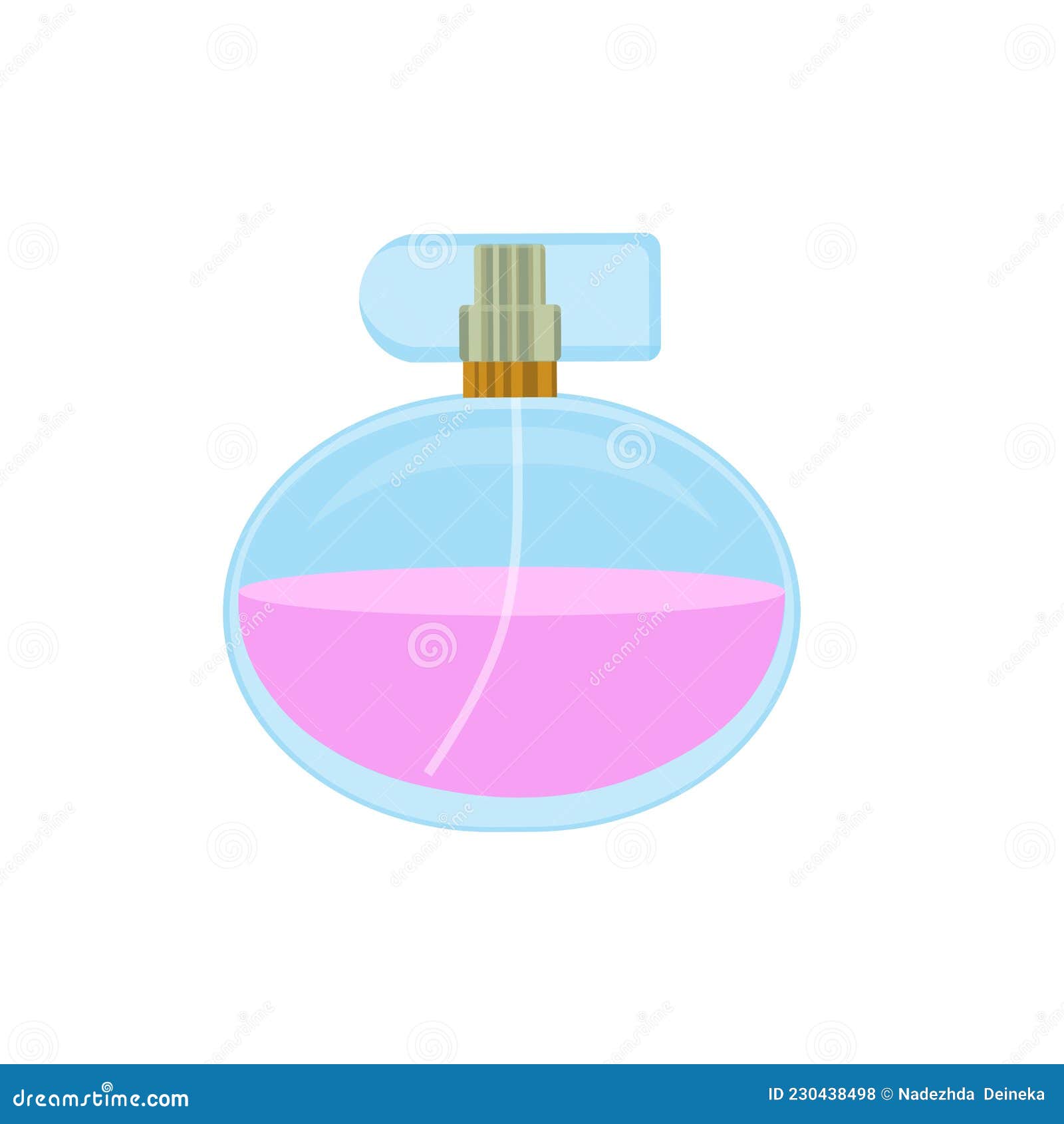 Cartoon Pink Bottle of Perfume on a White Background Stock Vector ...