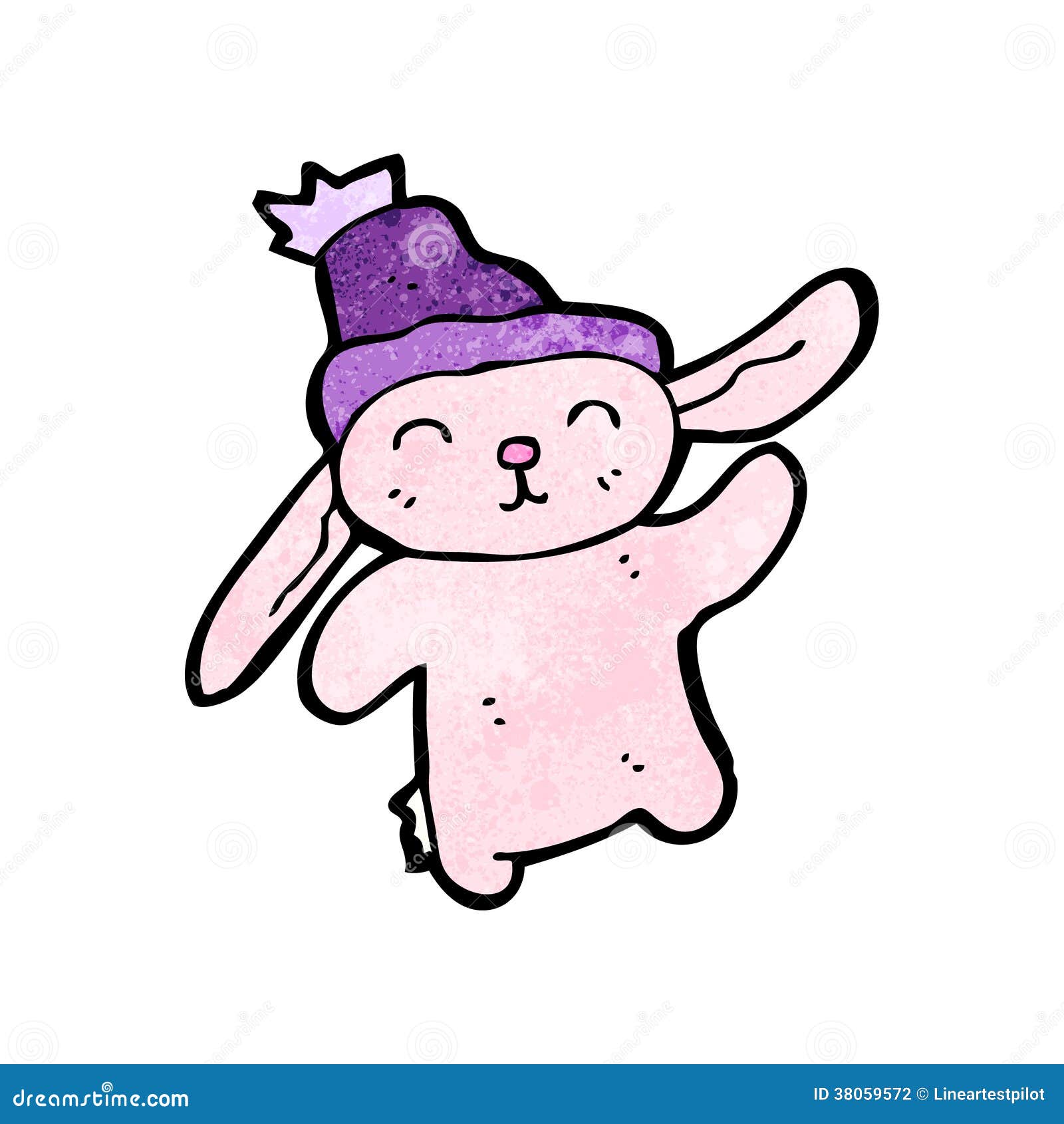 Cartoon pink bunny rabbit stock vector. Illustration of bunny - 38059572