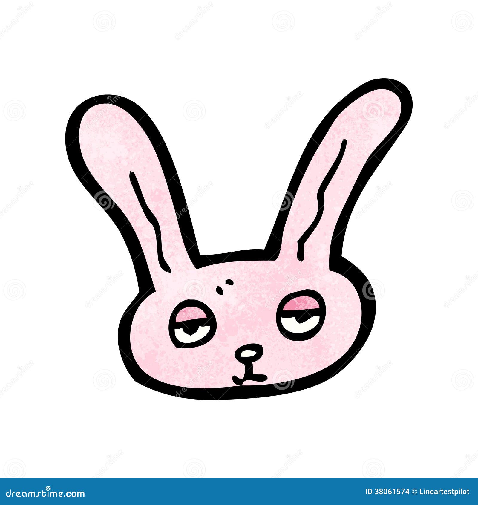 Cartoon pink bunny rabbit stock vector. Illustration of grunge - 38061574