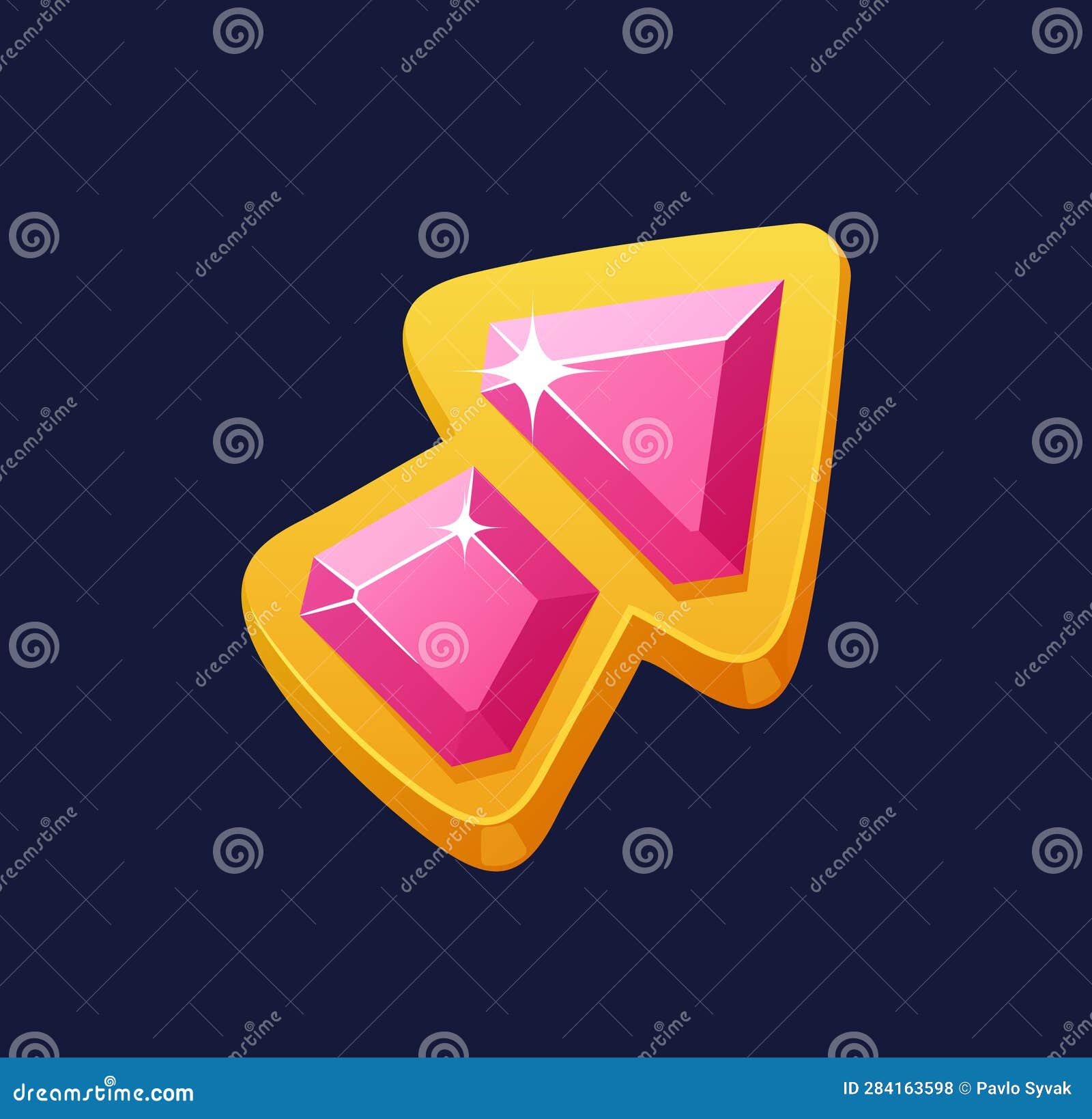 Cartoon Pink Crystal Game Cursor, Vibrant and Elegant Pointer Adorned ...