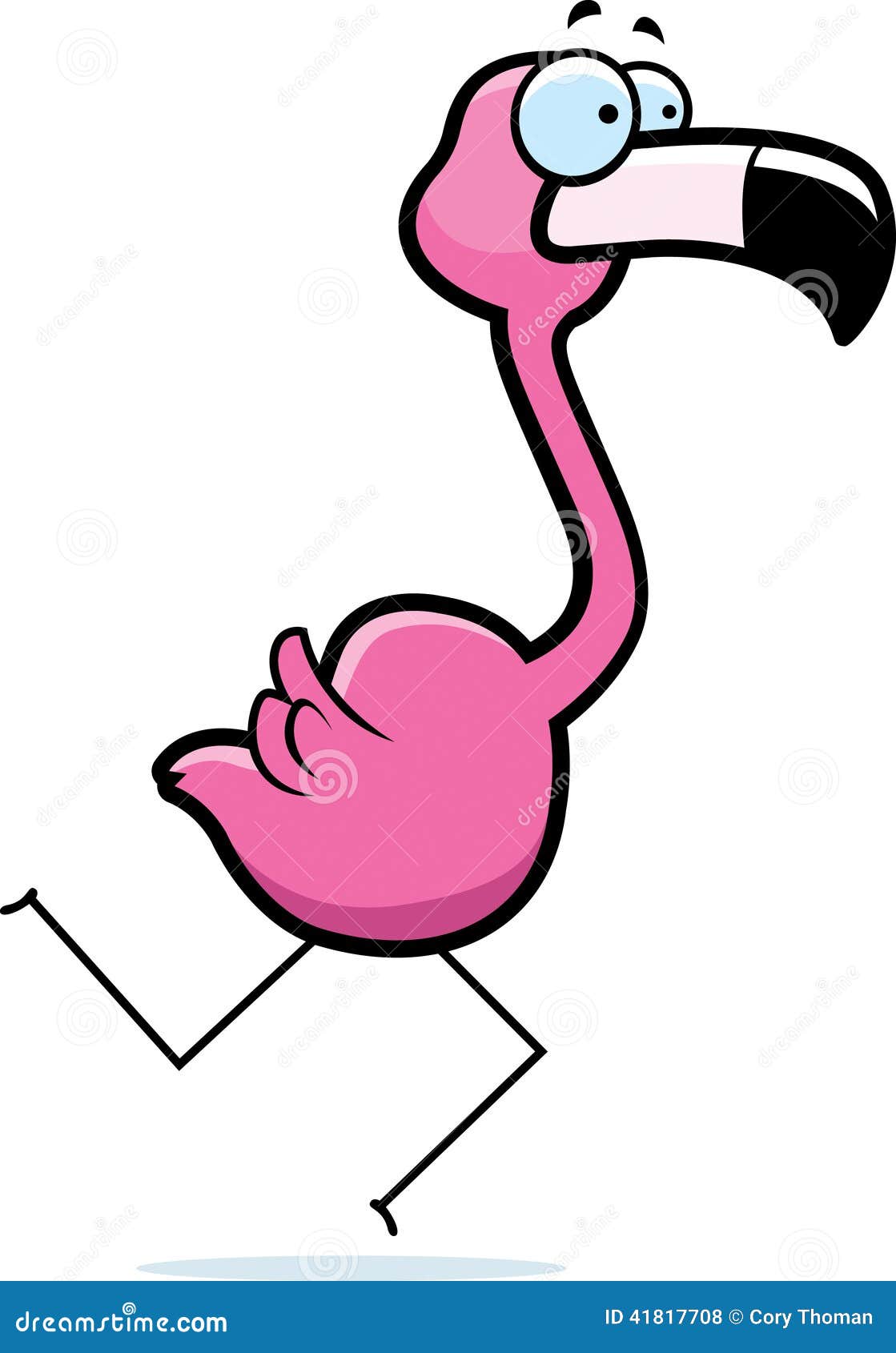 Cartoon Pink Flamingo Running Stock Vector - Illustration of vector ...