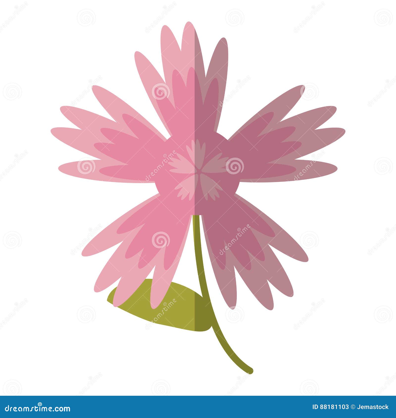 Cartoon Pink Flower Spring Decoration Stock Illustration - Illustration ...
