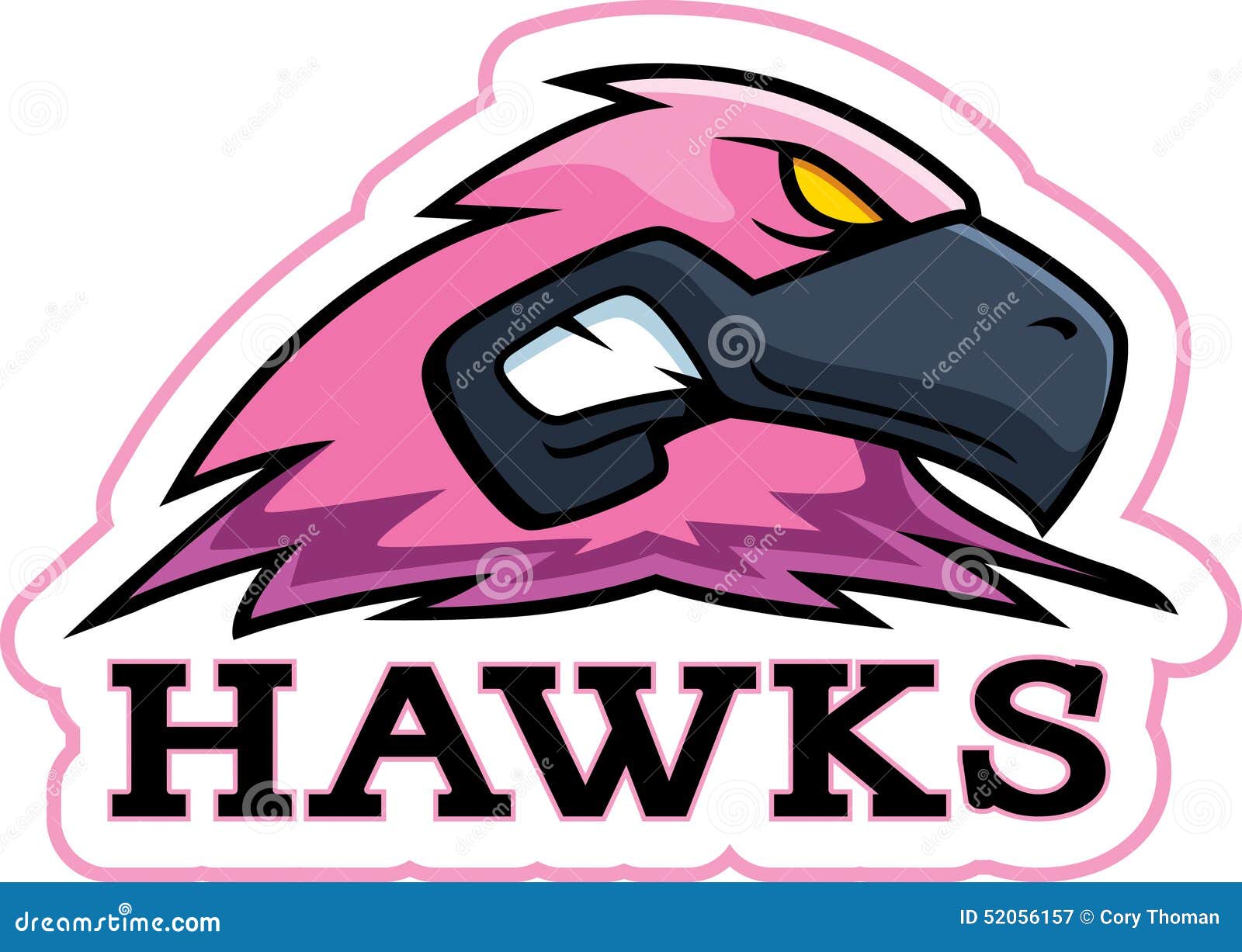 Cartoon Pink Hawk Mascot stock vector. Illustration of animal - 52056157