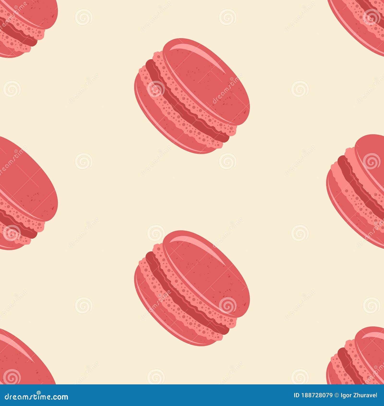 Pink Macaron Vector Seamless Colored Pattern Stock Vector ...