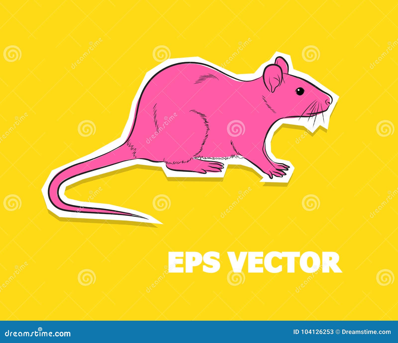 Cartoon Pink Mouse Vector stock vector. Illustration of nature - 104126253