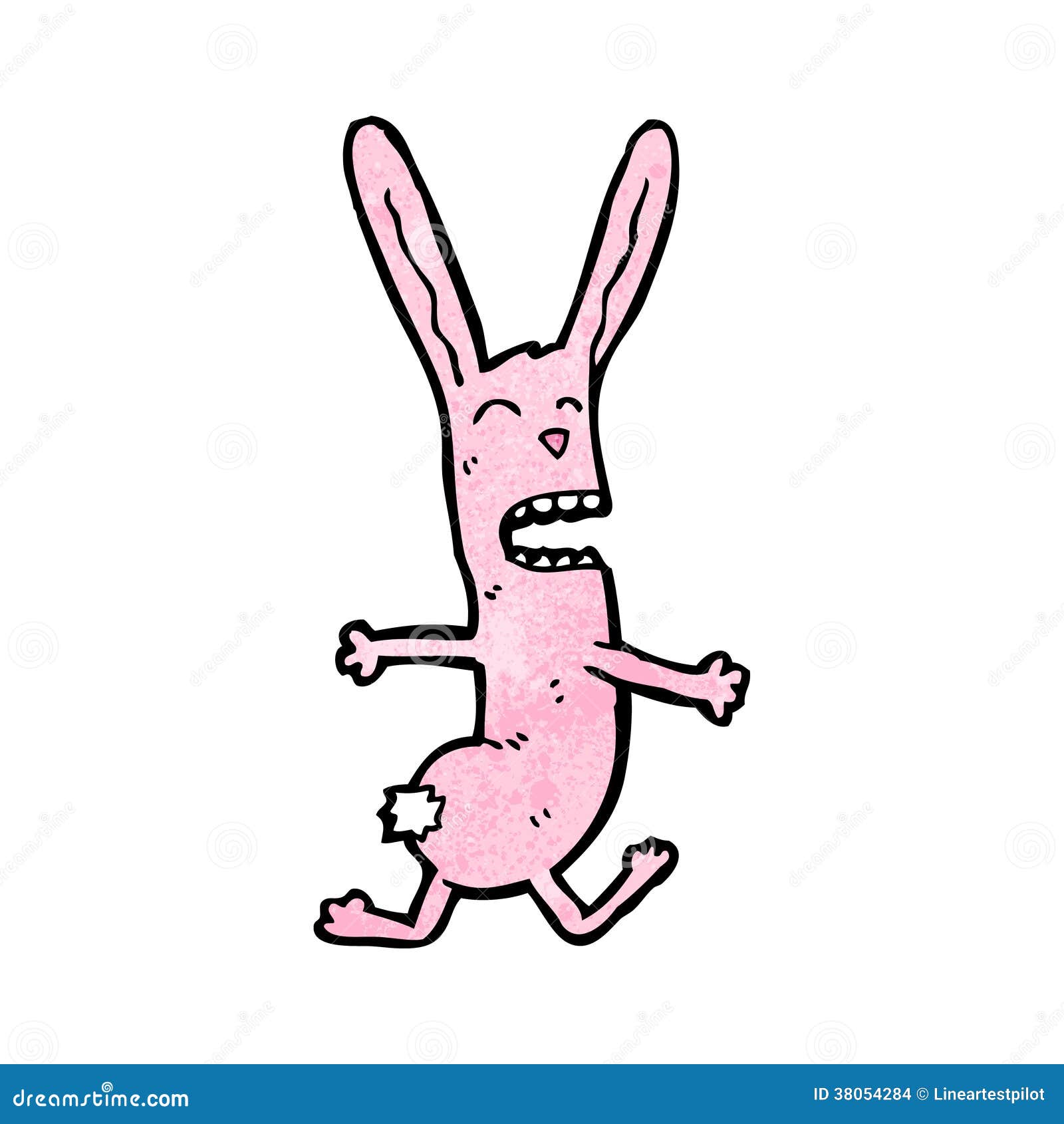Cartoon pink rabbit stock vector. Illustration of hand - 38054284